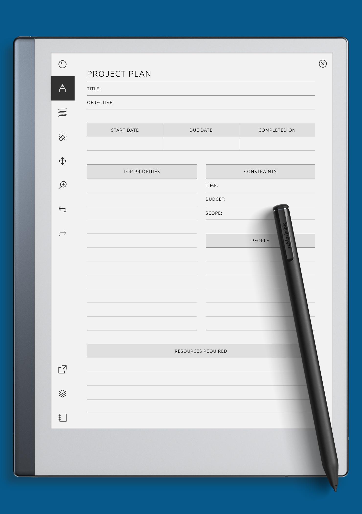 Download Printable Project Plan PDF