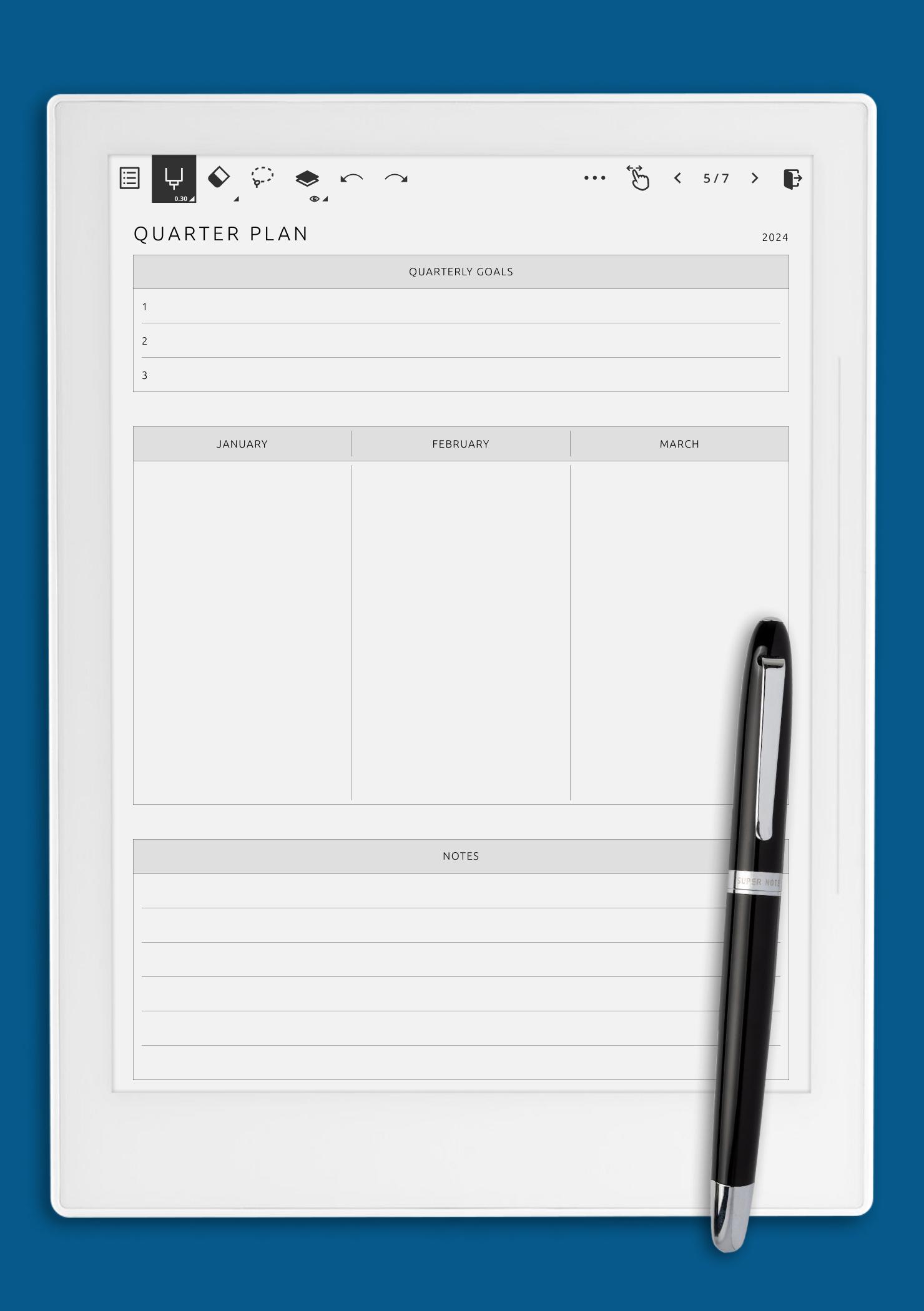 Quarter Plan Template – Strategic & Customizable PDF Layout