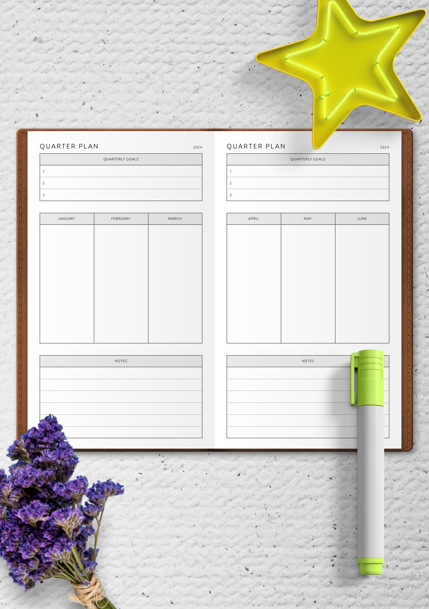 Quarter Plan Template – Strategic & Customizable PDF Layout