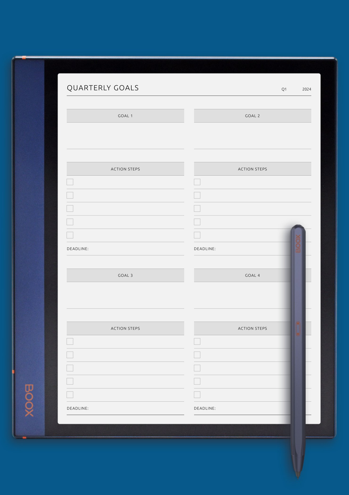 Download Printable Quarterly Goals PDF