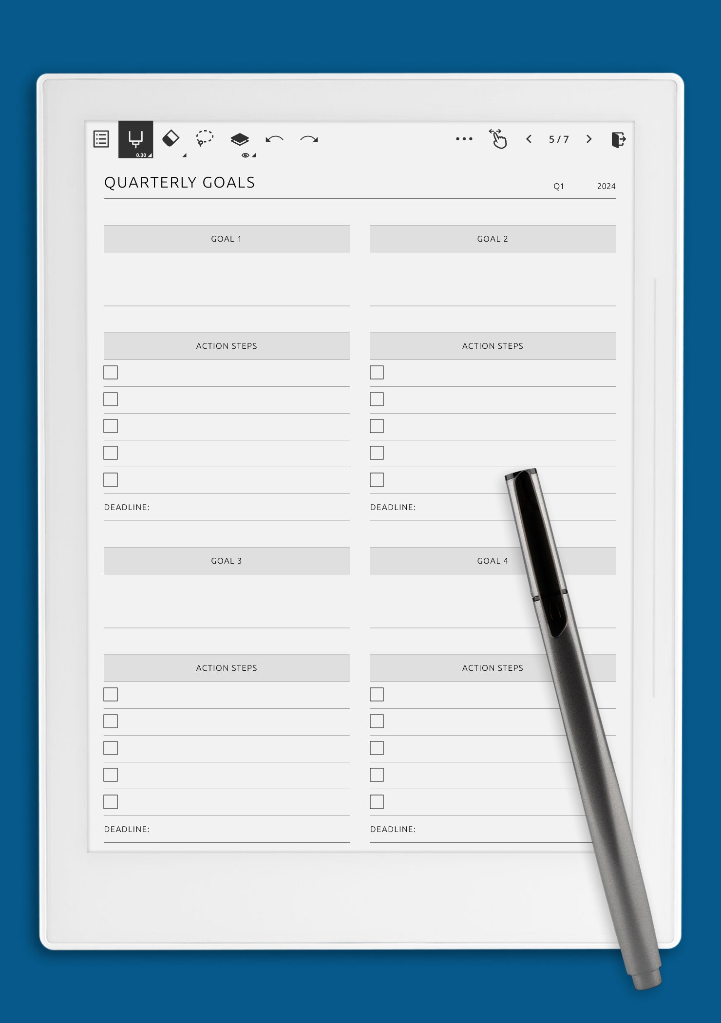 Download Printable Quarterly Goals PDF