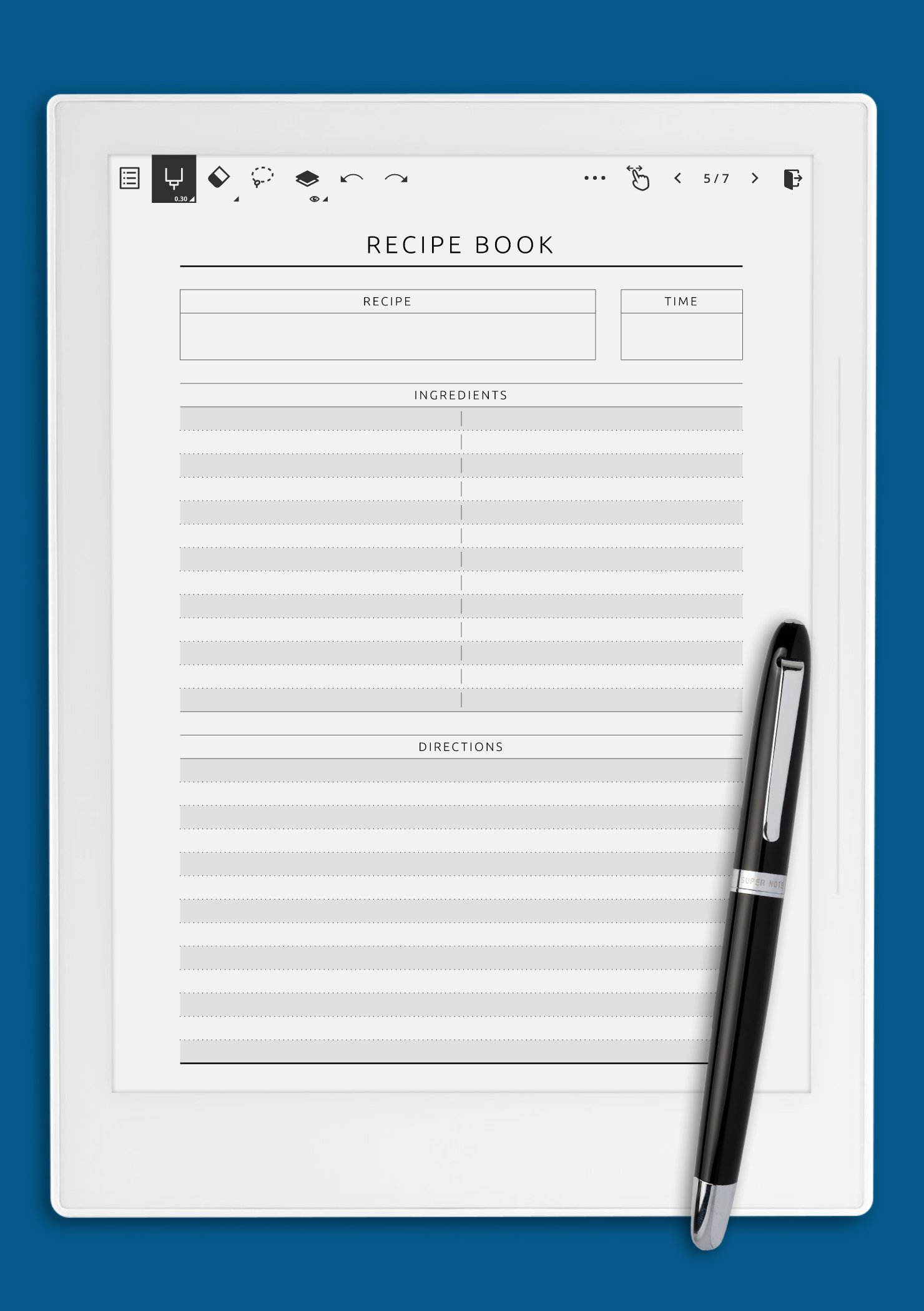 Download Printable Recipe Book Template Simple - Original Style PDF