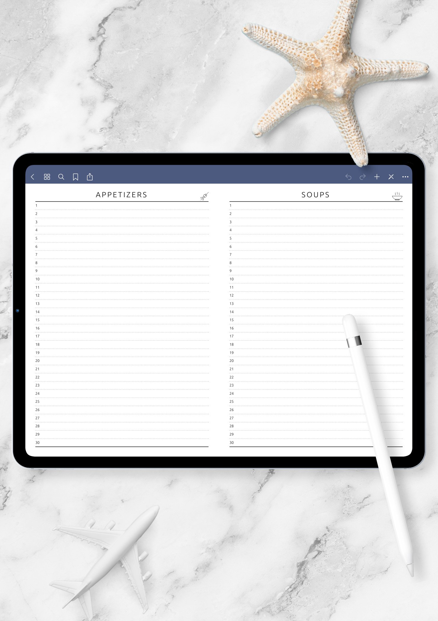 Download Printable Recipe List Template PDF