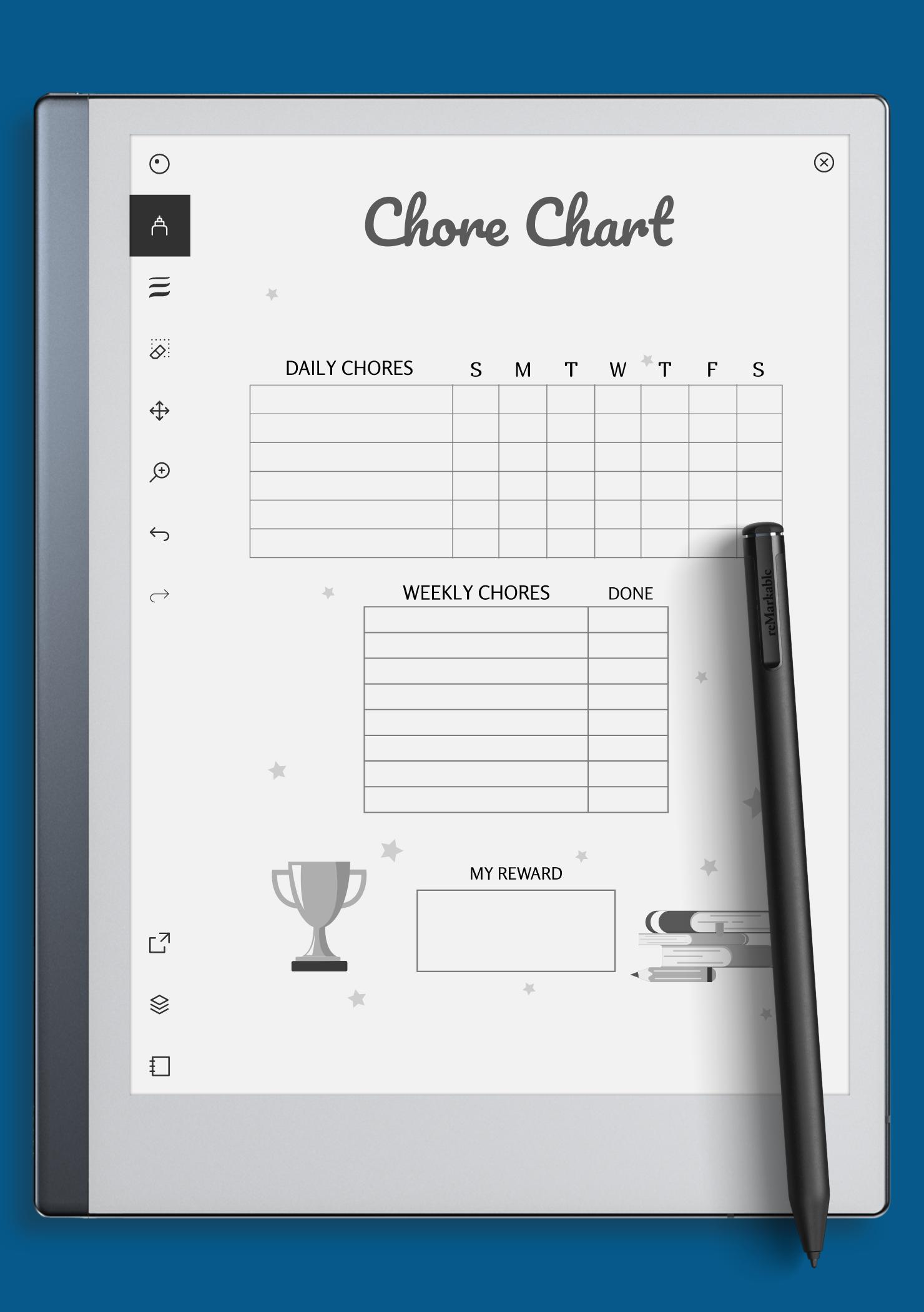 Download Printable Reward Chore Chart Template PDF