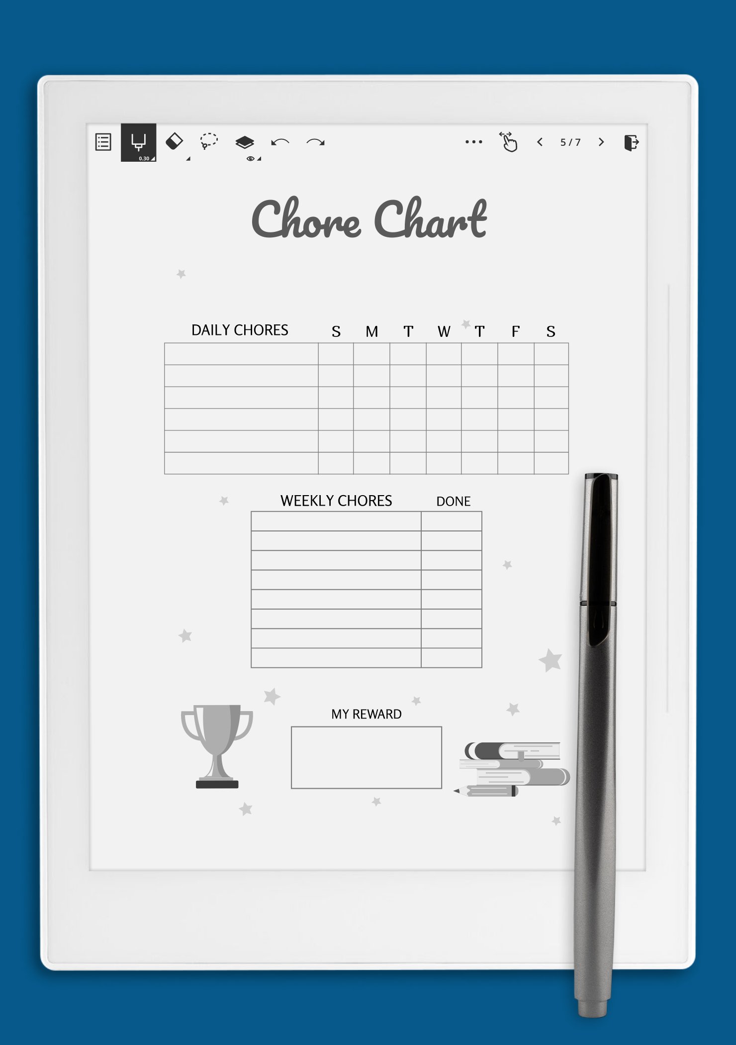 Download Printable Reward Chore Chart Template PDF