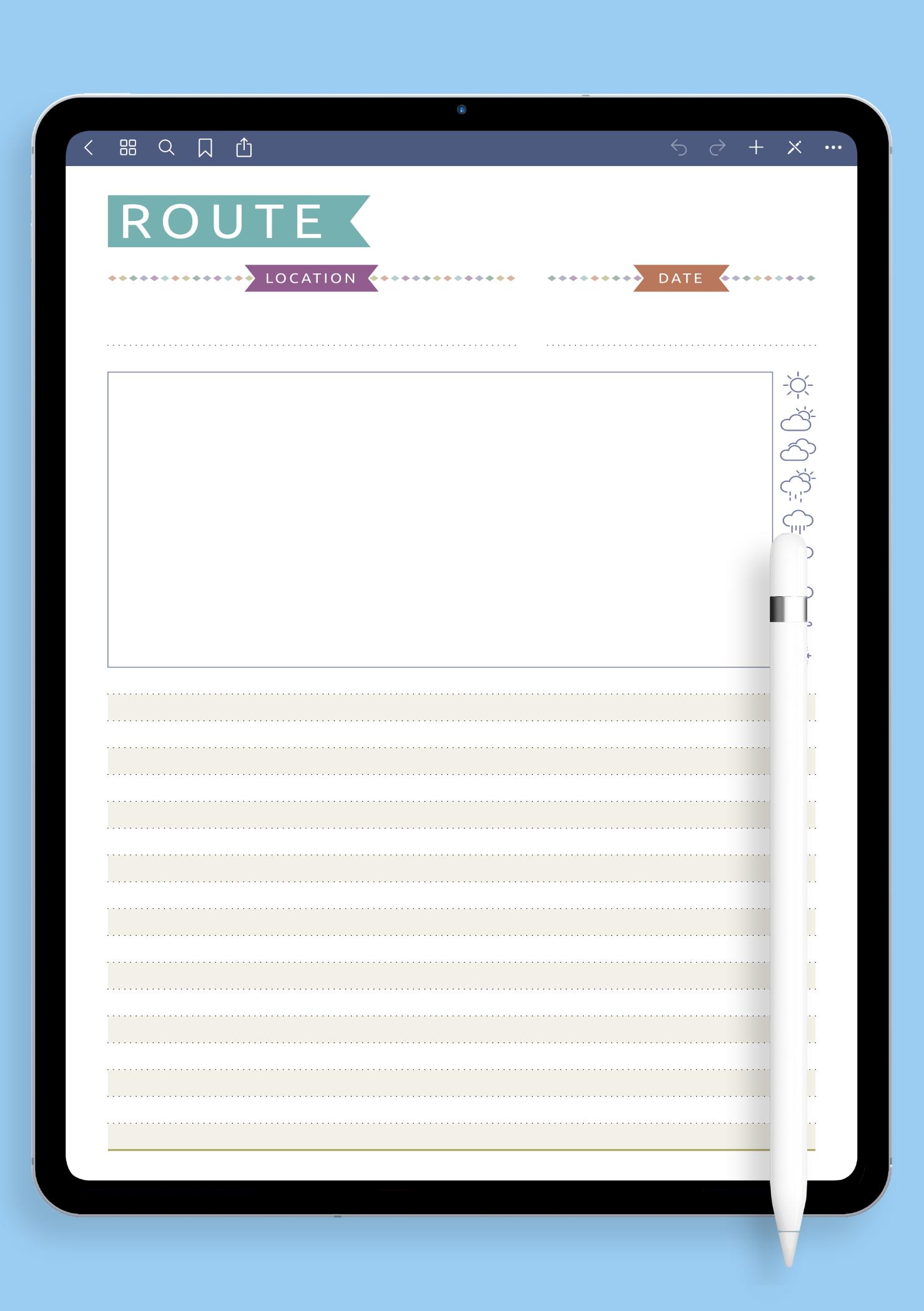 Download Printable Route Planning Template - Casual Style PDF
