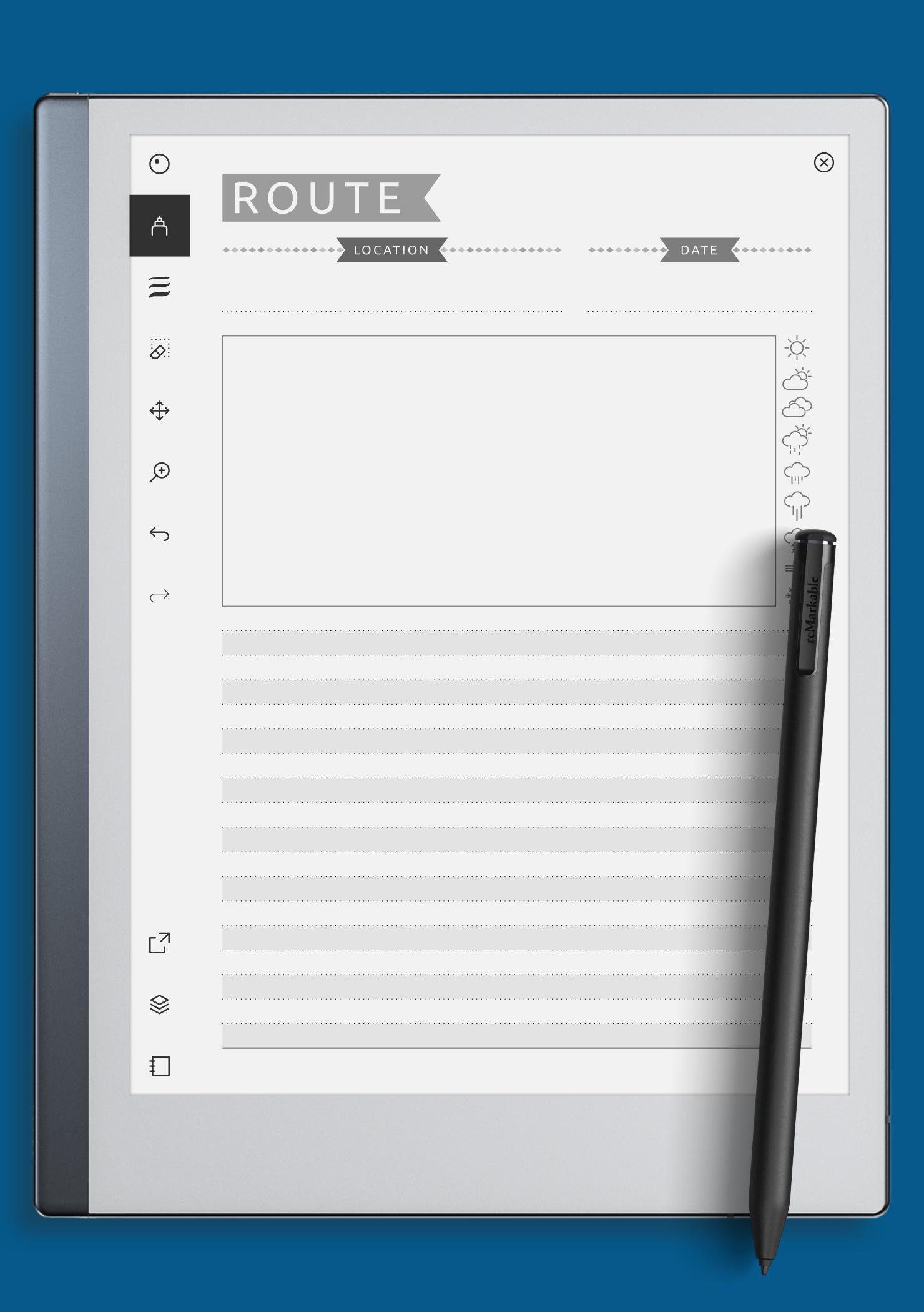 Download Printable Route Planning Template - Casual Style PDF