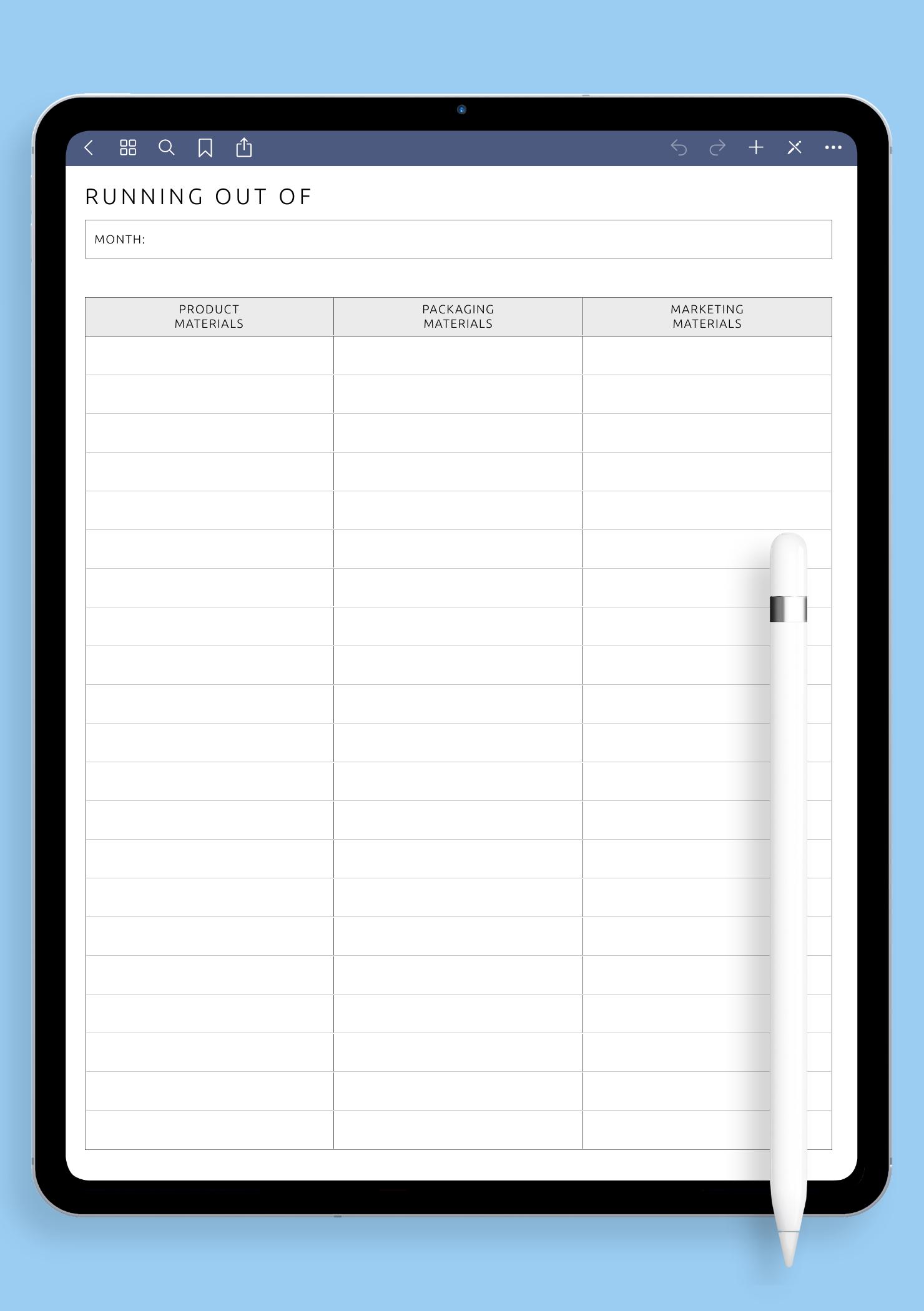 Download Printable Running Out Of Template PDF