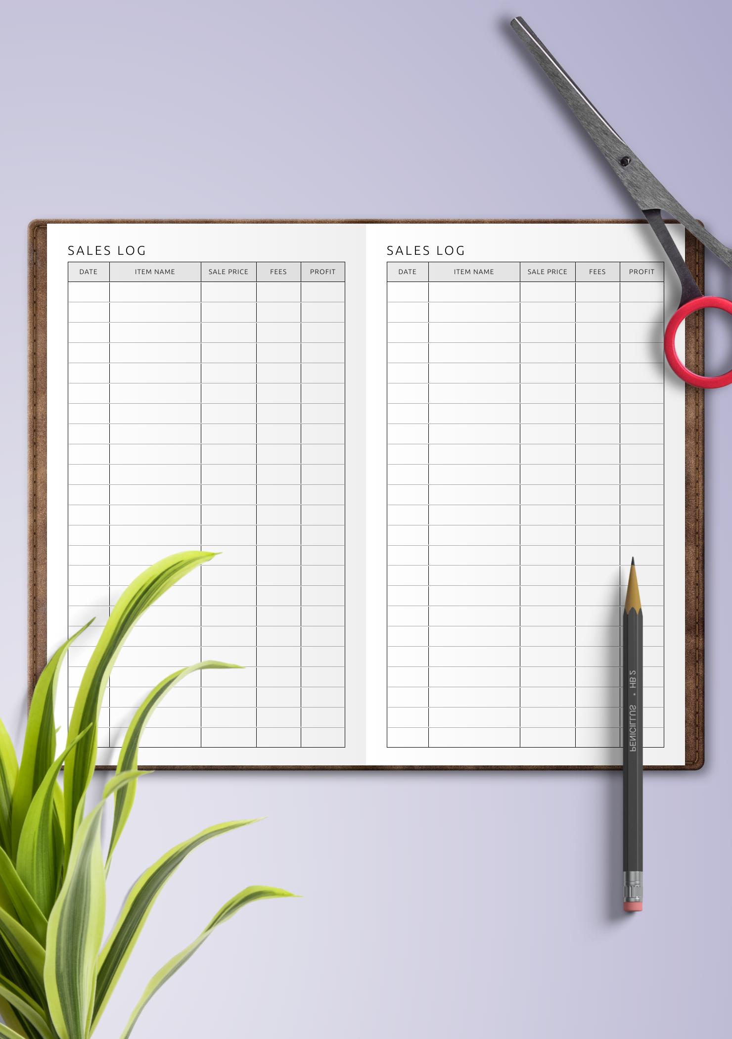 Download Printable Sales Log Template PDF