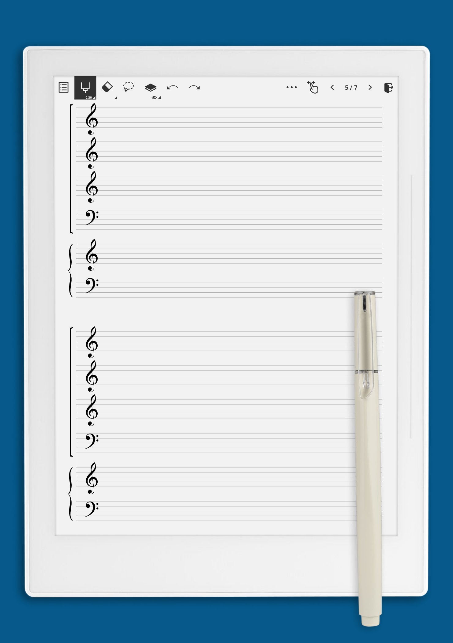 Download SATB + Piano Staff Template – Choral Score Layout (Printable ...