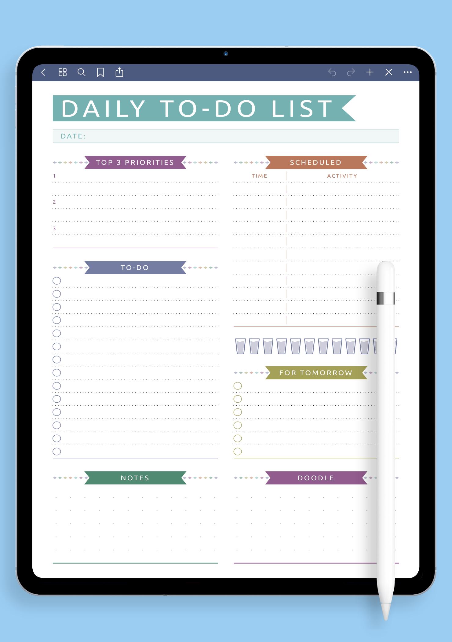 Download Printable Scheduled Daily To Do List - Casual Style PDF