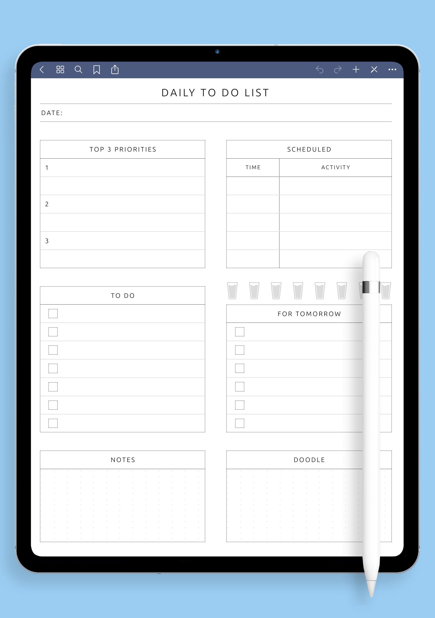 Download Printable Scheduled Daily To Do List - Original Style PDF