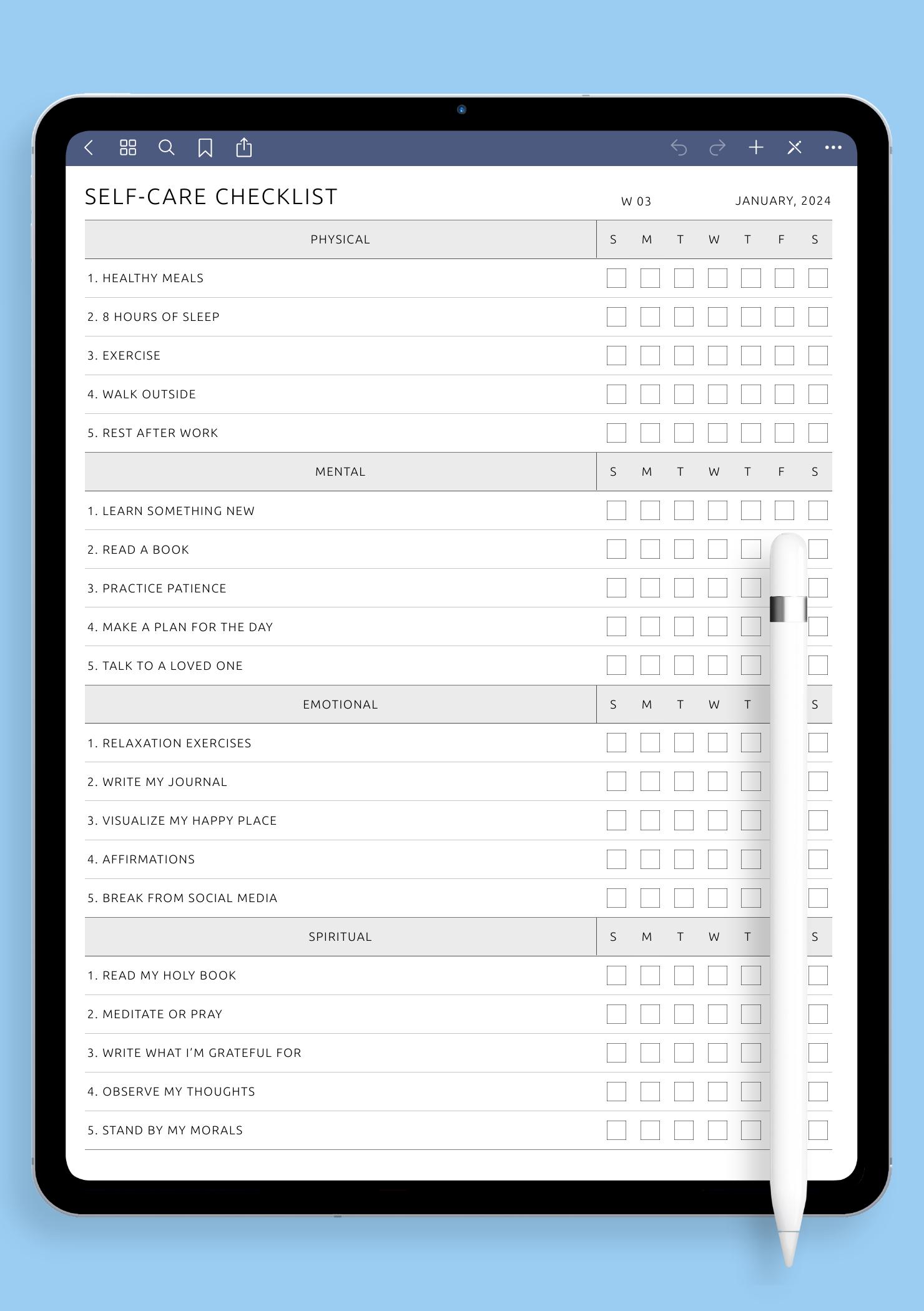 Self-Care Checklist PDF – Prioritize Your Well-Being Daily