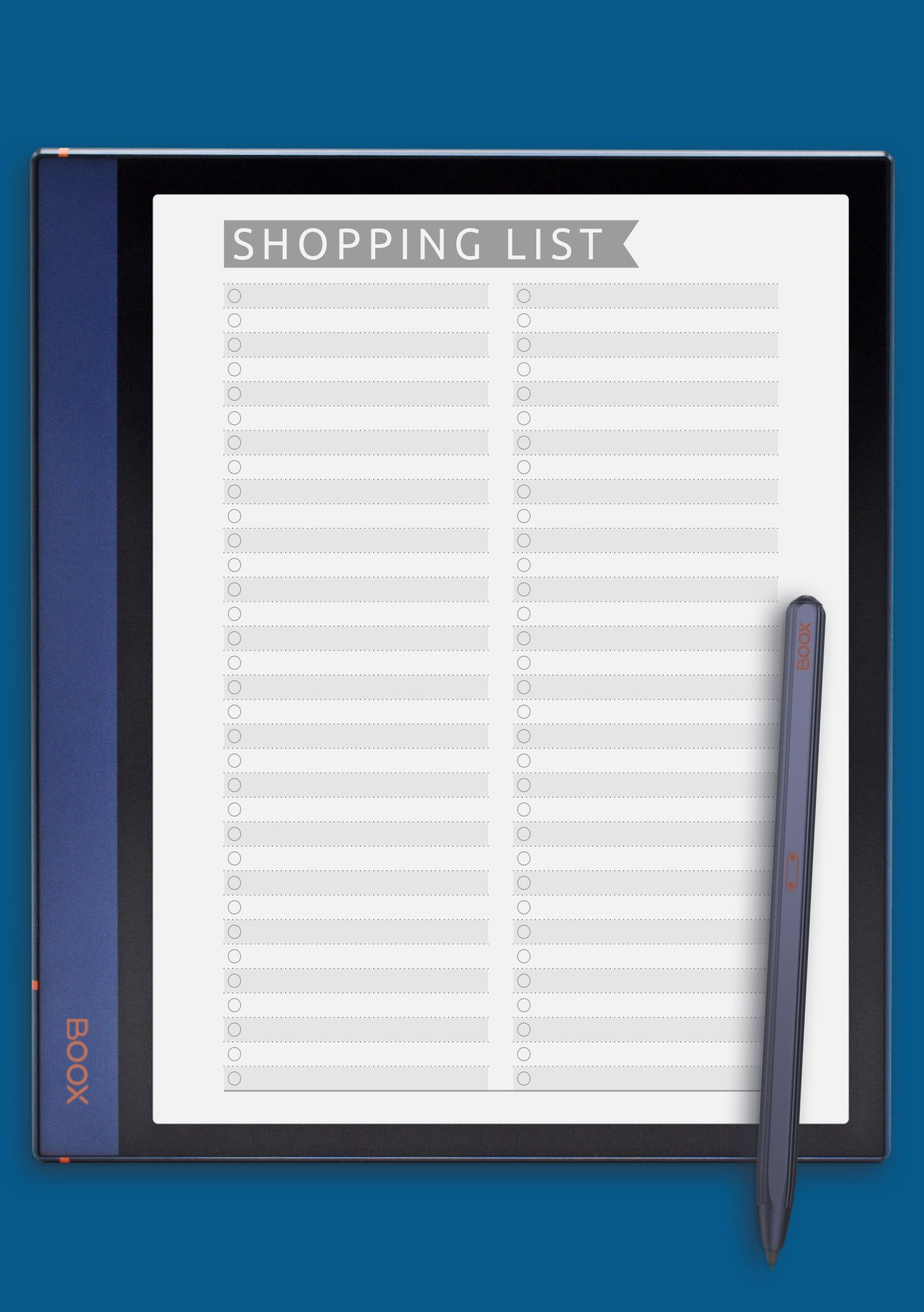 Download Printable Shopping List Template - Casual Style PDF
