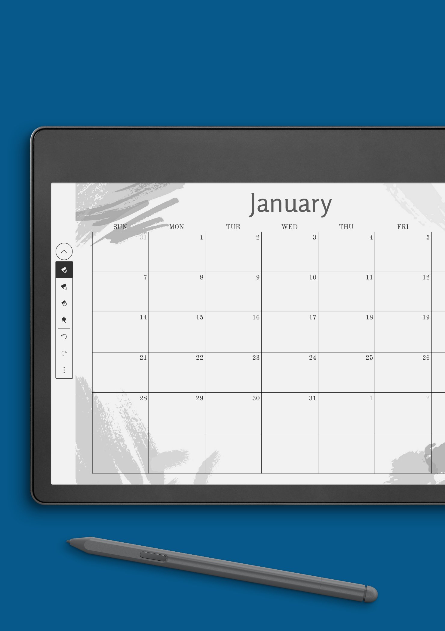 Download Printable Simple Colored Monthly Calendar PDF