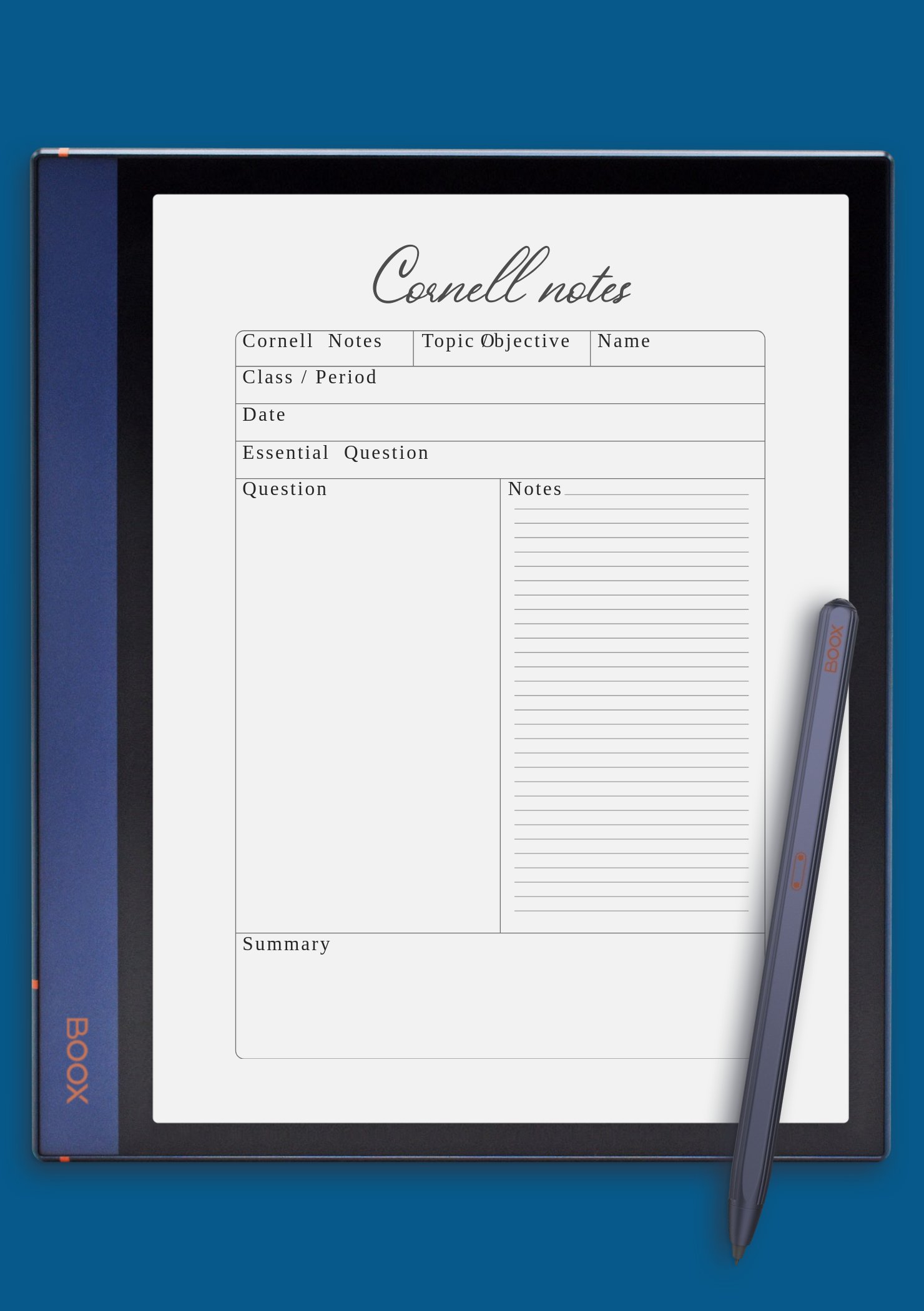 Download Printable Simple Cornell Note-Taking Template PDF