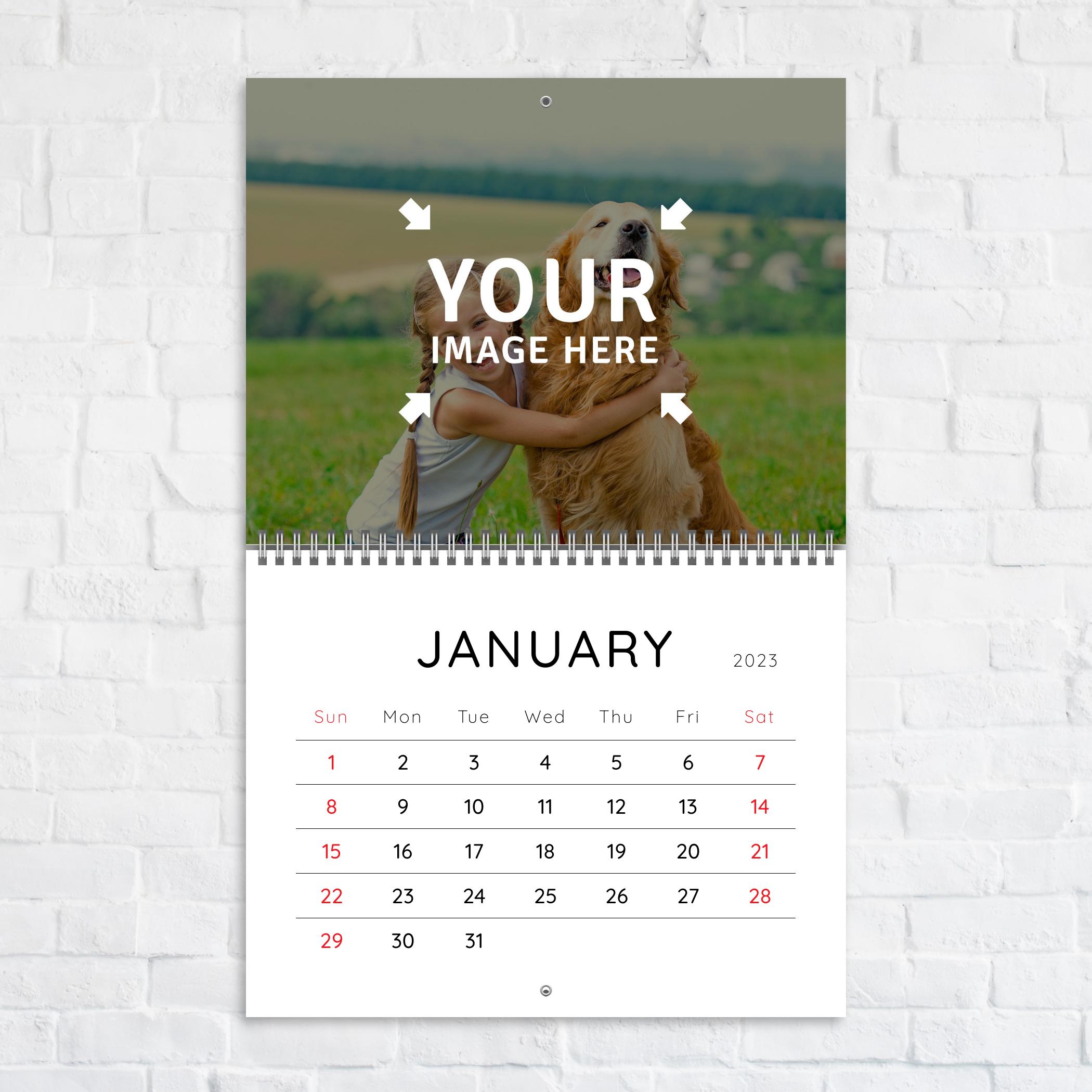 Custom Minimalist Photo Calendar - Add photos and customize online