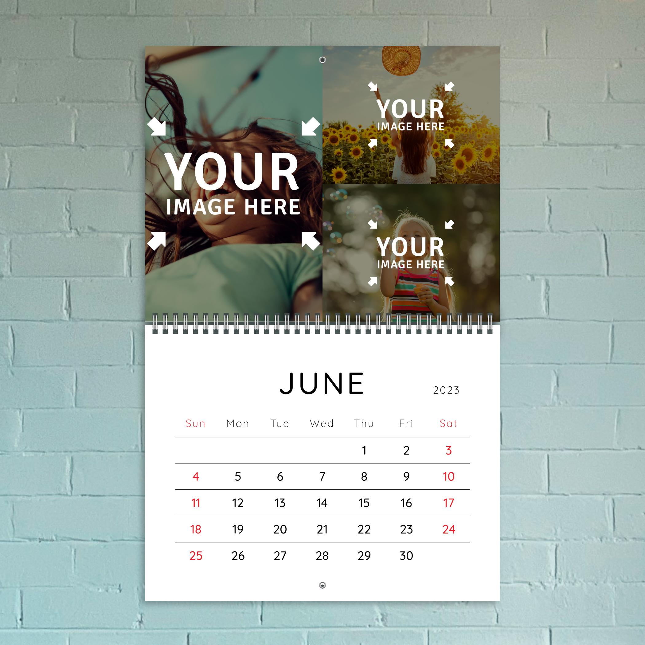 Custom Minimalist Photo Calendar - Add photos and customize online