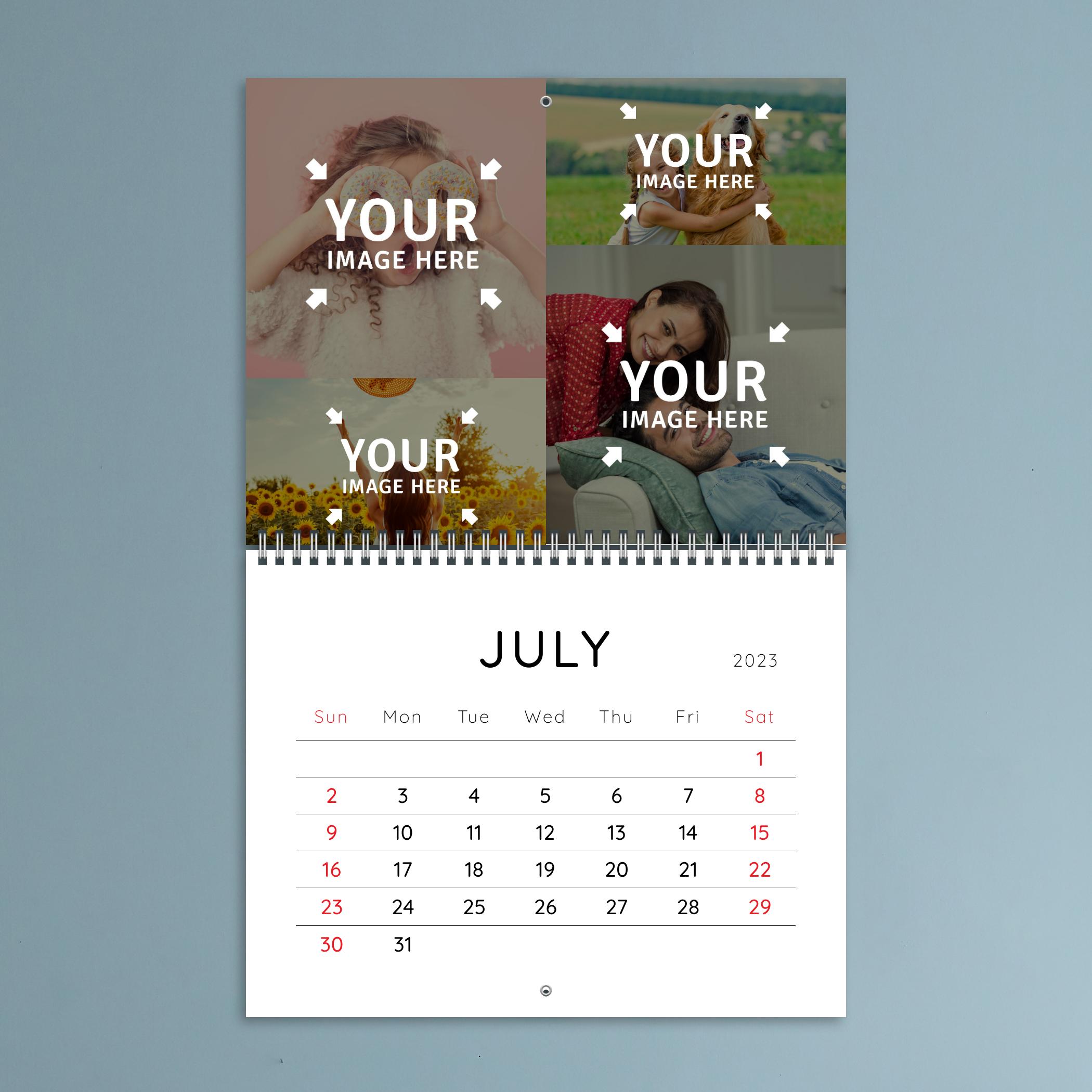 Custom Minimalist Photo Calendar - Add photos and customize online