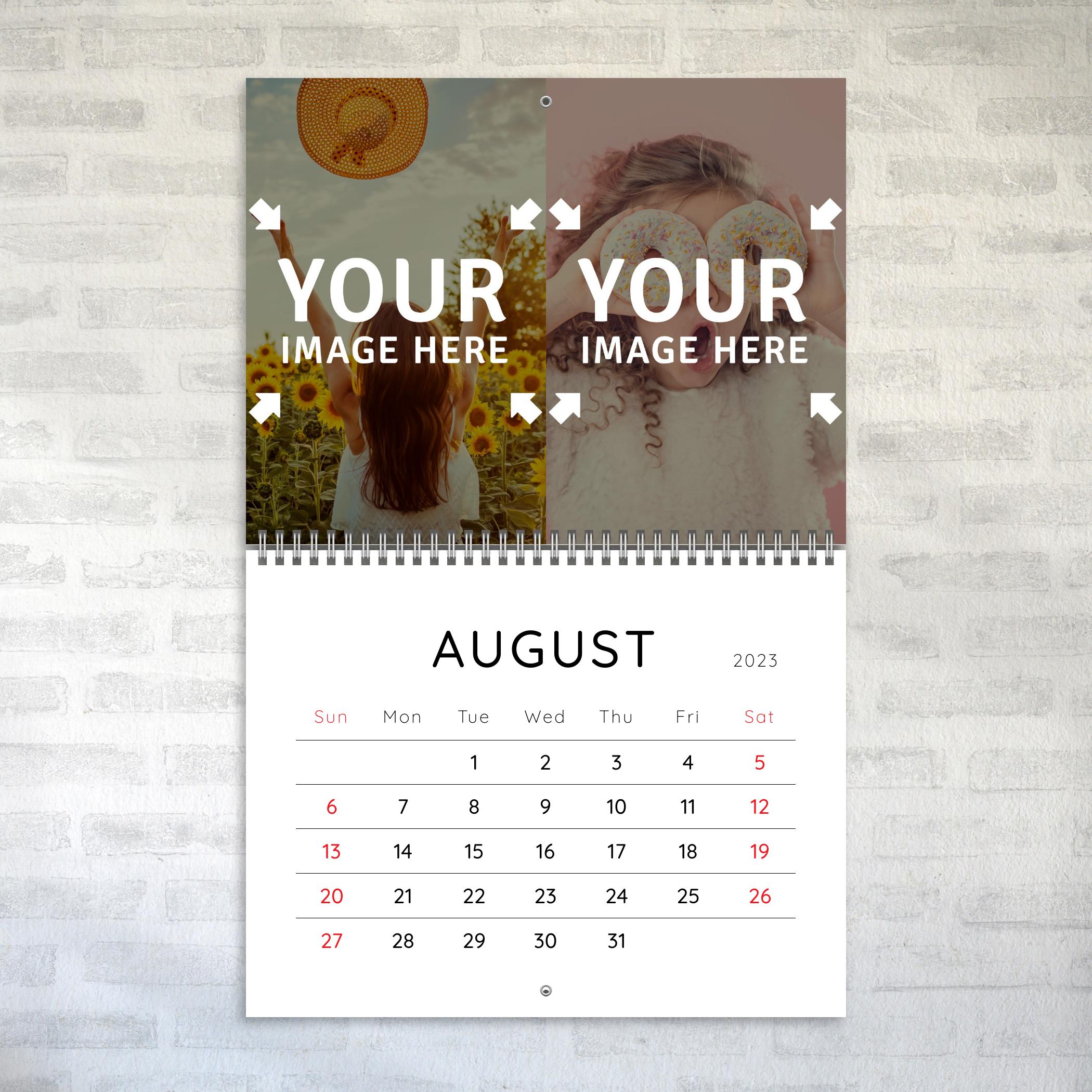 Custom Minimalist Photo Calendar - Add photos and customize online