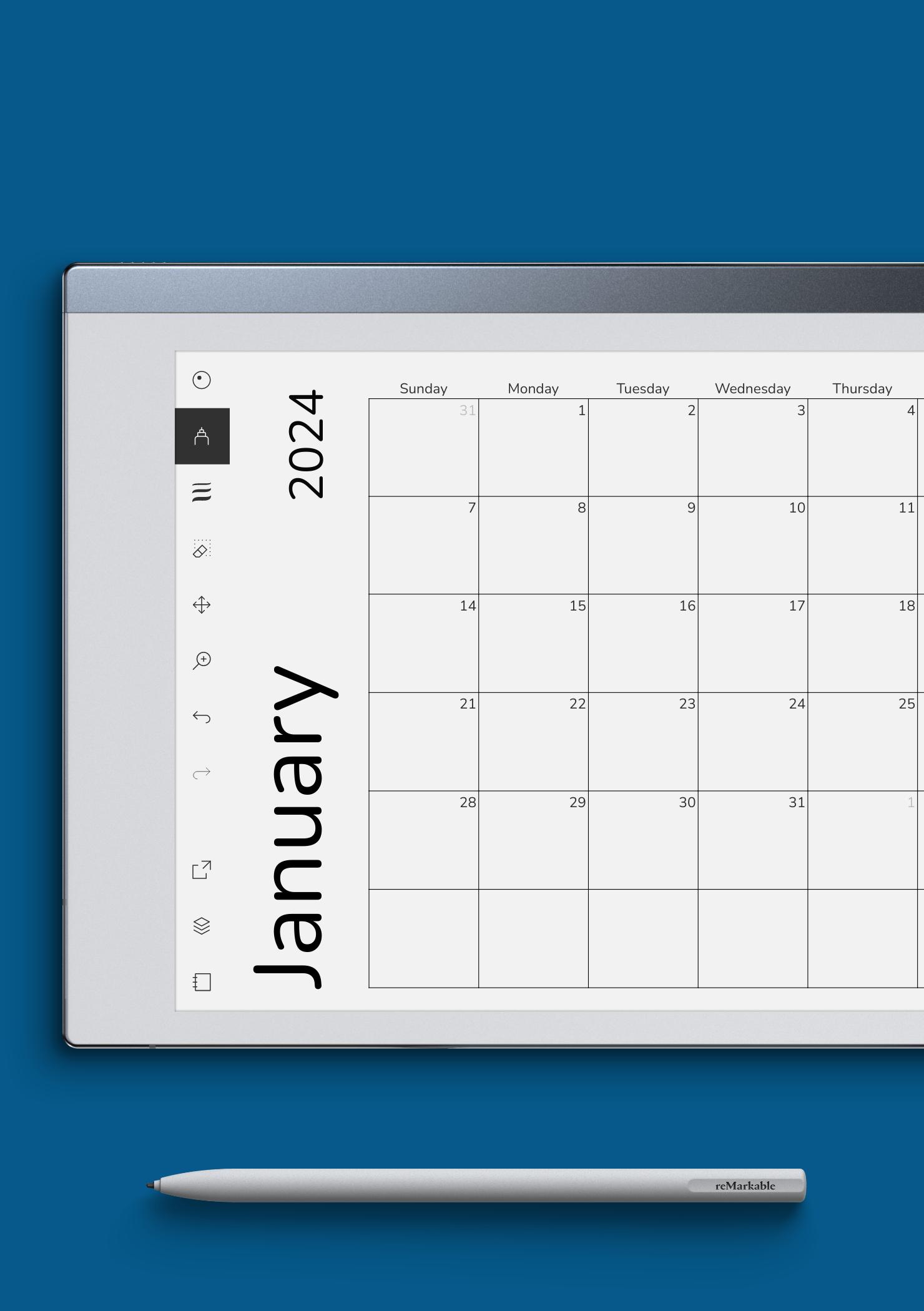 Download Printable Simple Monthly Calendar Grid PDF