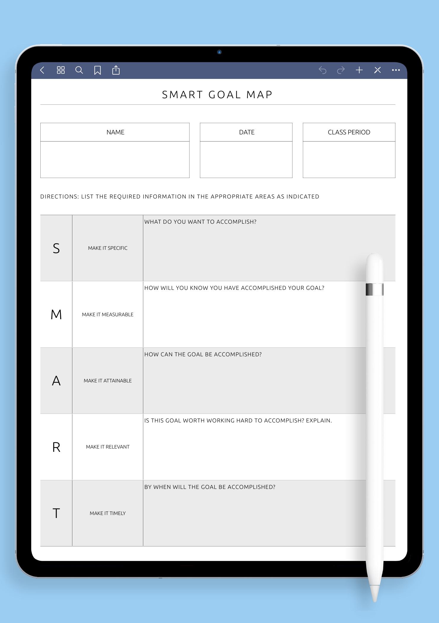 Download Printable SMART Goal Map PDF