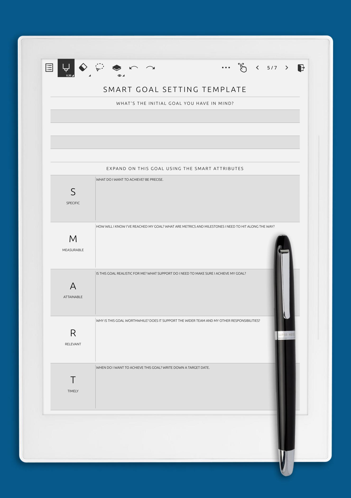 Download Printable SMART Goal Setting Template PDF