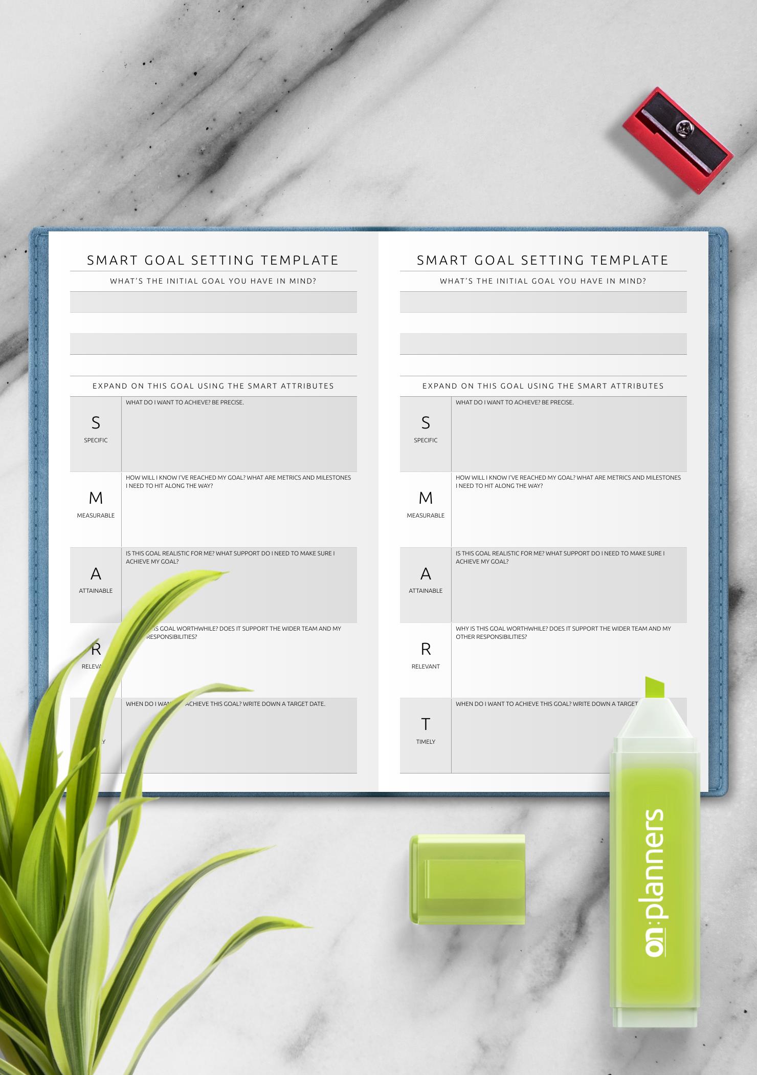 Download Printable SMART Goal Setting Template PDF