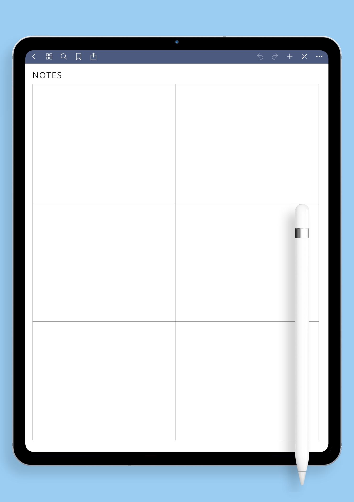 Download Printable Square Grid 6-Blocks PDF