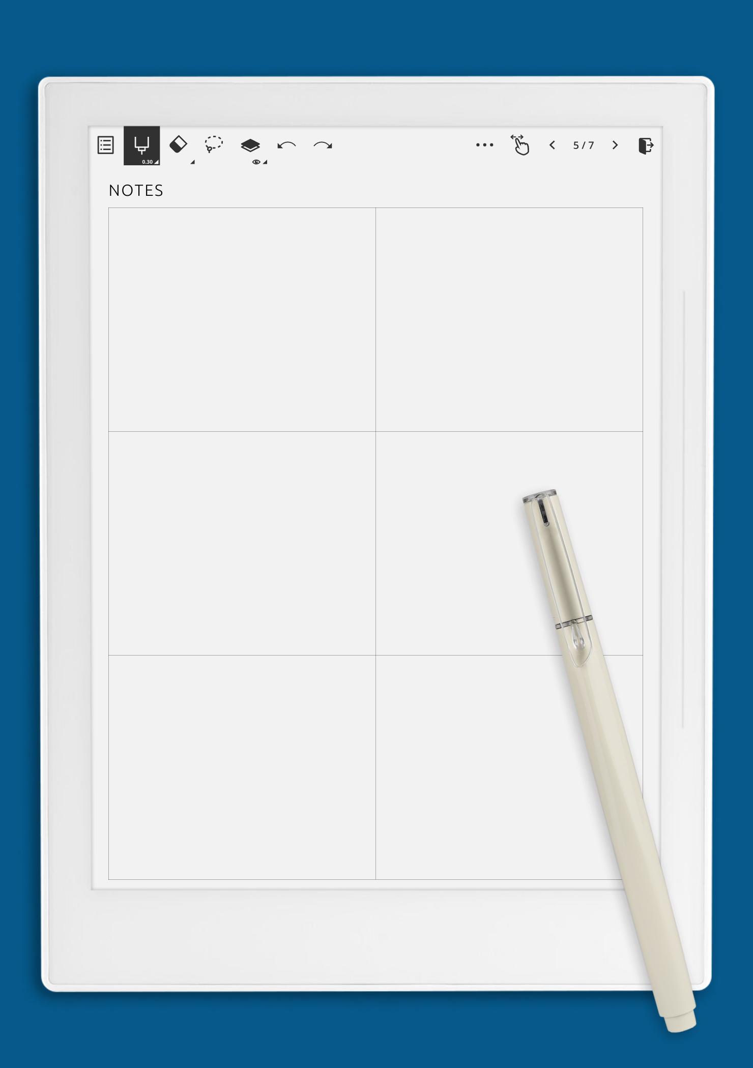 Download Printable Square Grid 6-Blocks PDF