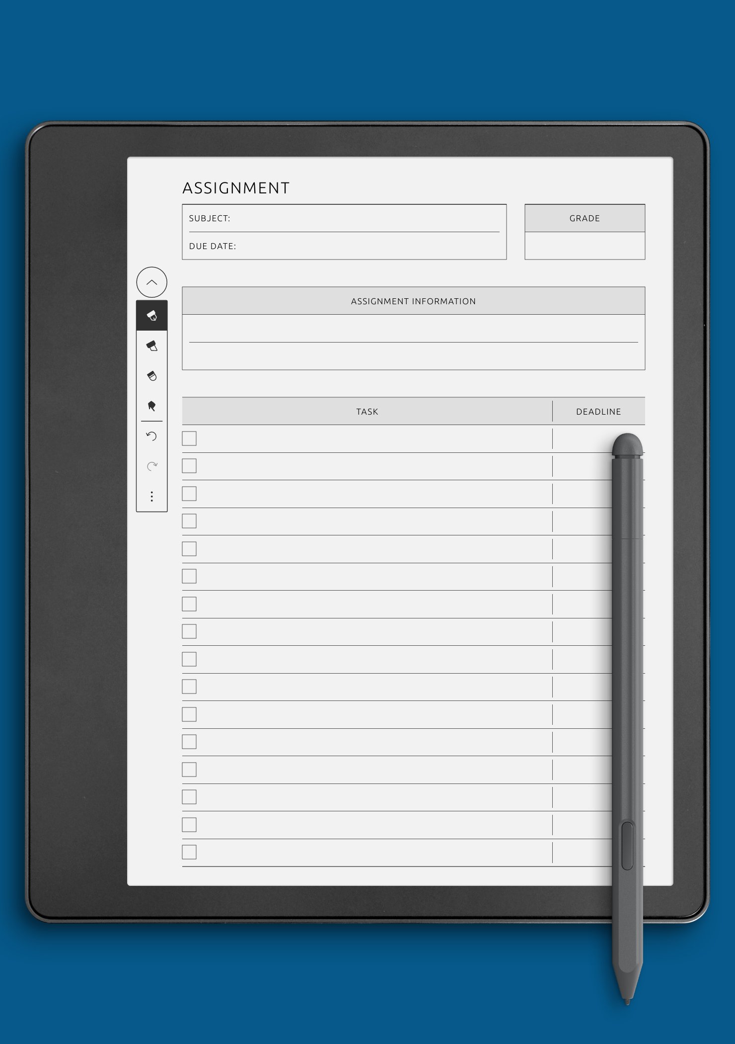 Download Printable Student Assignment Tracker PDF