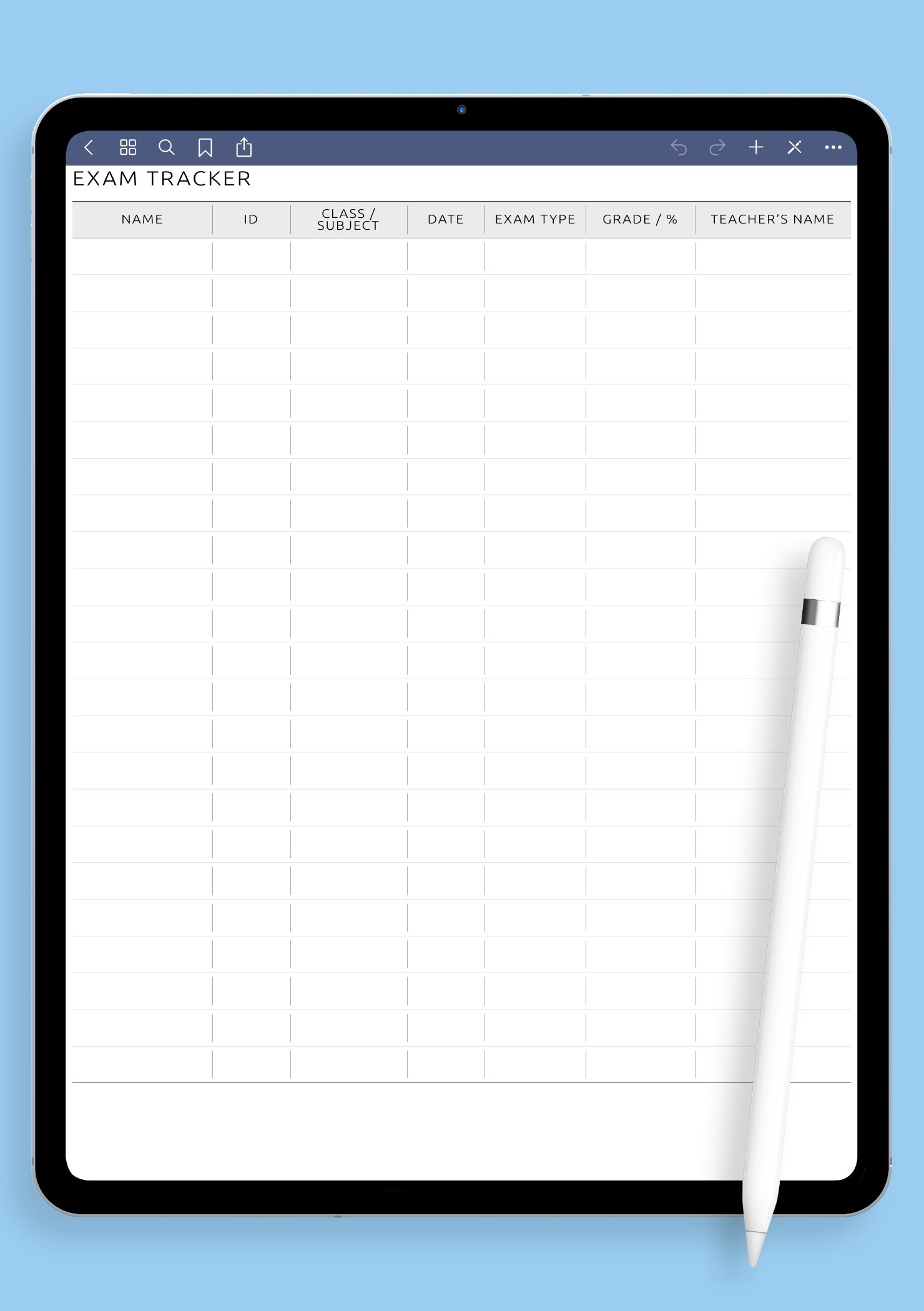 Download Printable Exam Tracker for Teachers and Administrators PDF