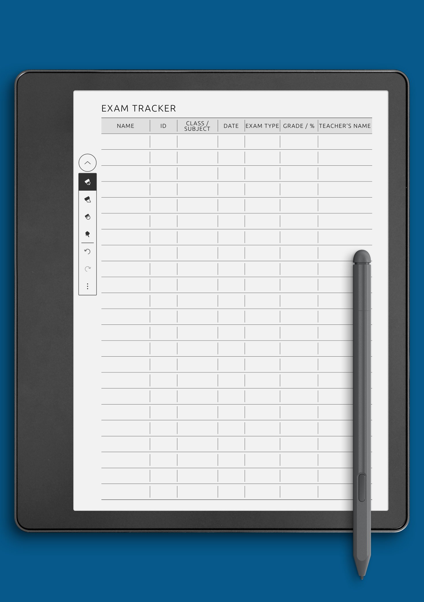 Download Printable Exam Tracker for Teachers and Administrators PDF