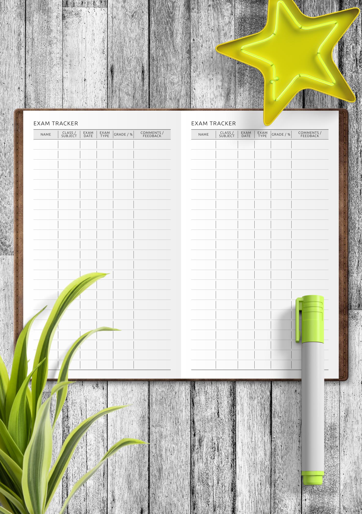 Download Printable Exam Tracker for Tutors PDF