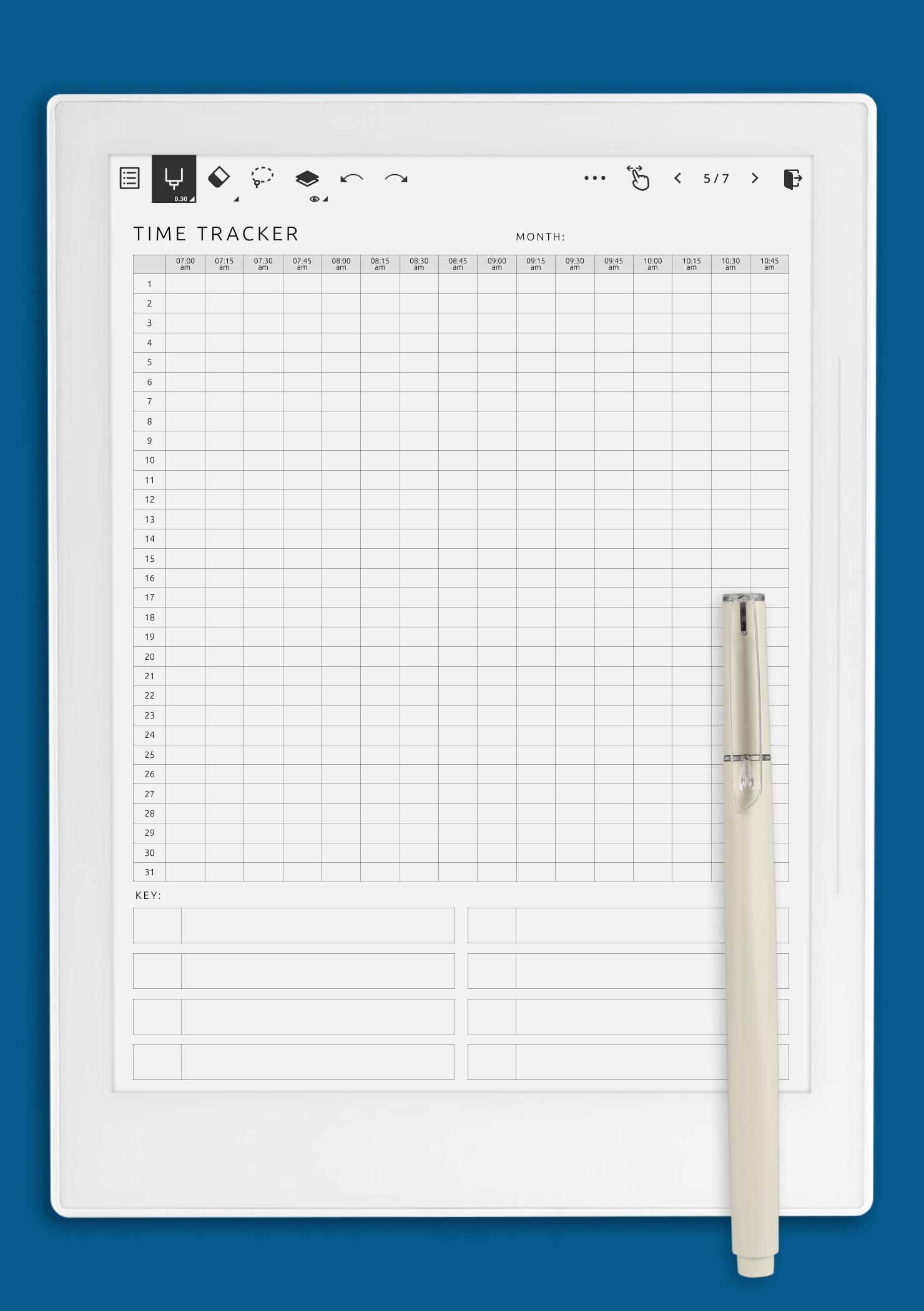 Download Printable Time Tracker Template PDF