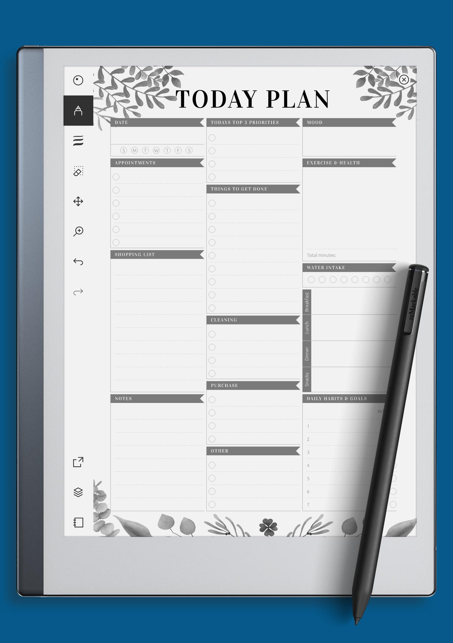 Today Plan Template – Focus, Prioritize & Get Things Done