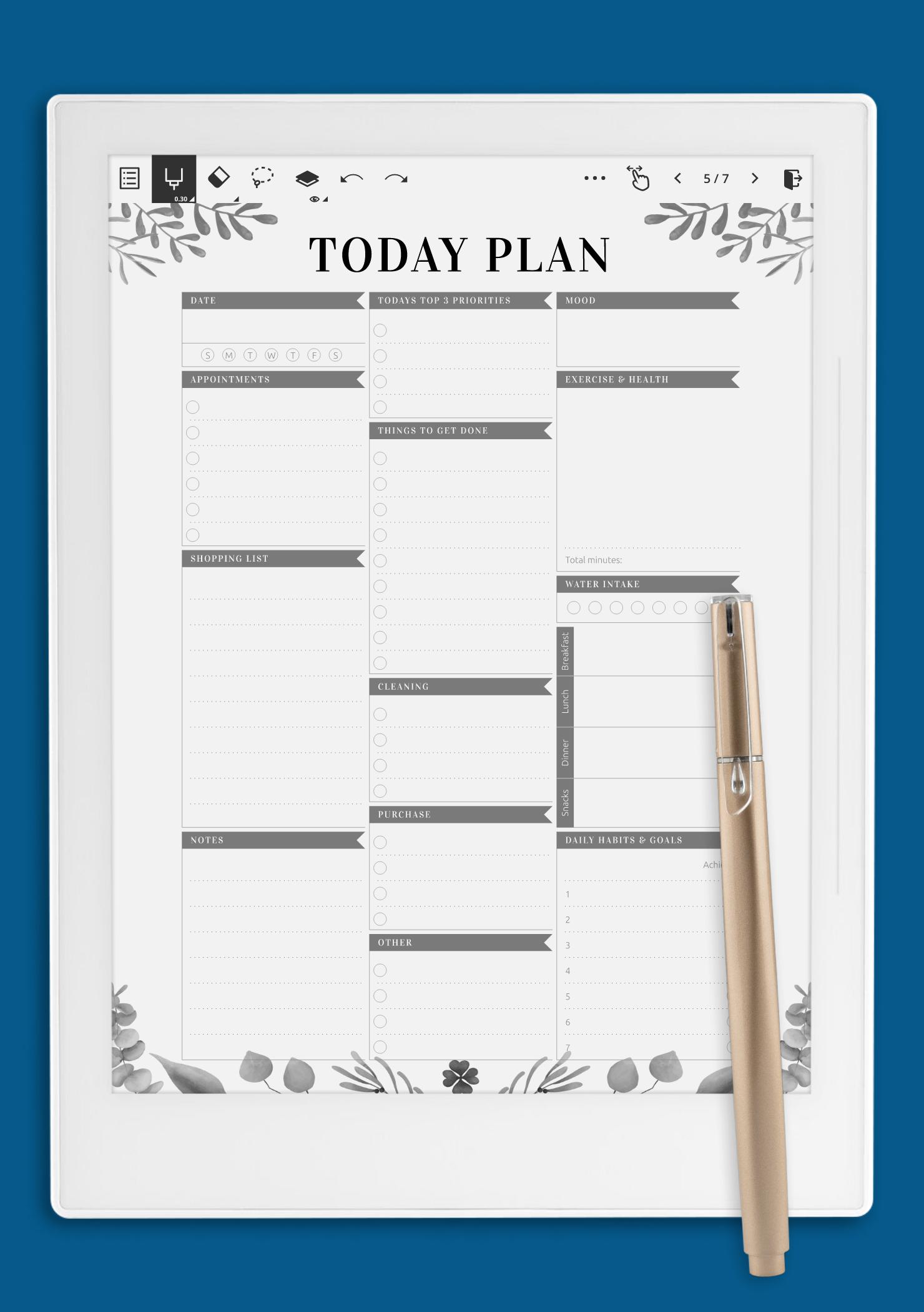 Today Plan Template – Focus, Prioritize & Get Things Done
