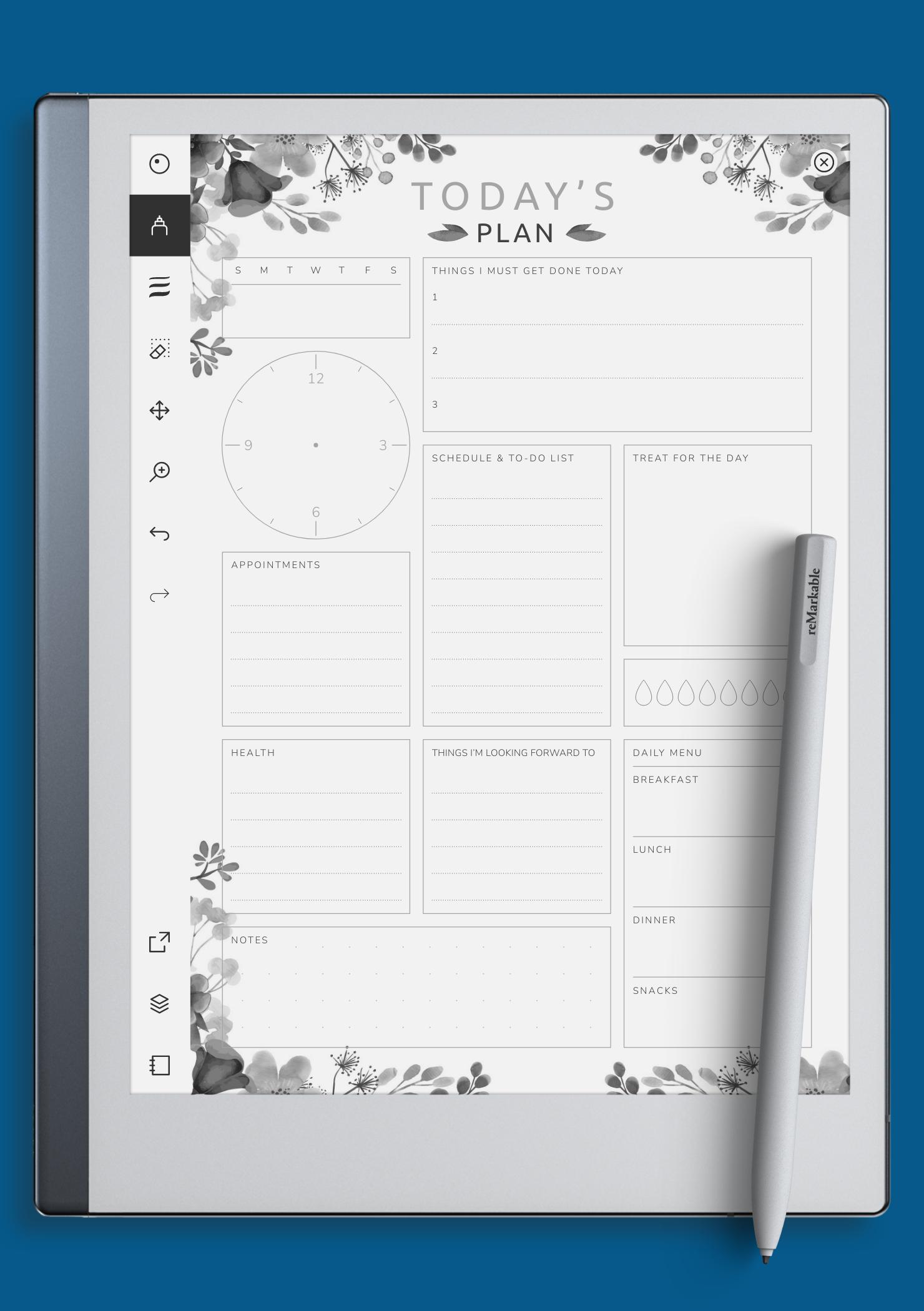 Download Printable Today's Plan with To Do List & Schedule PDF
