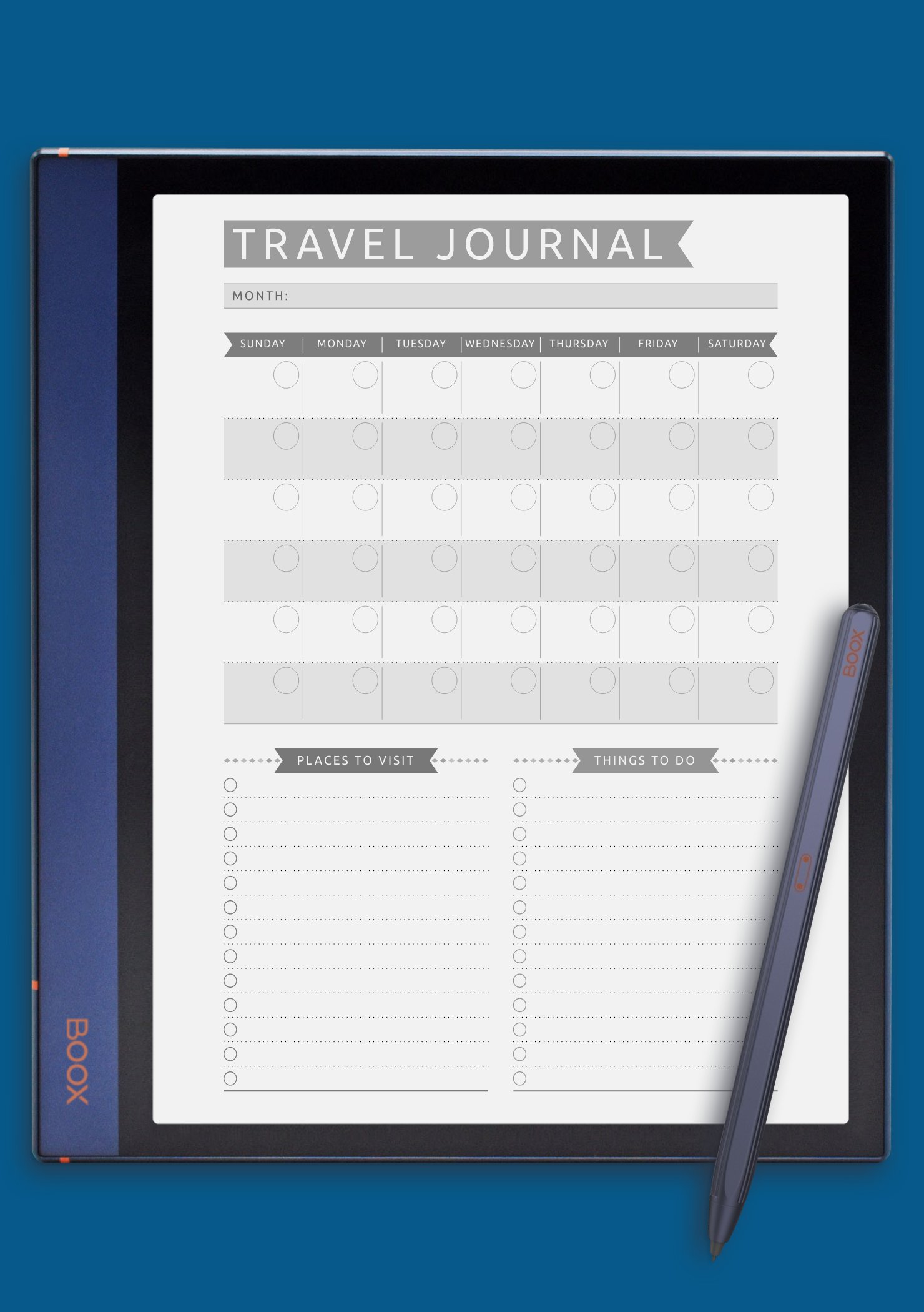 Download Printable Travel Journal Template - Casual Style PDF