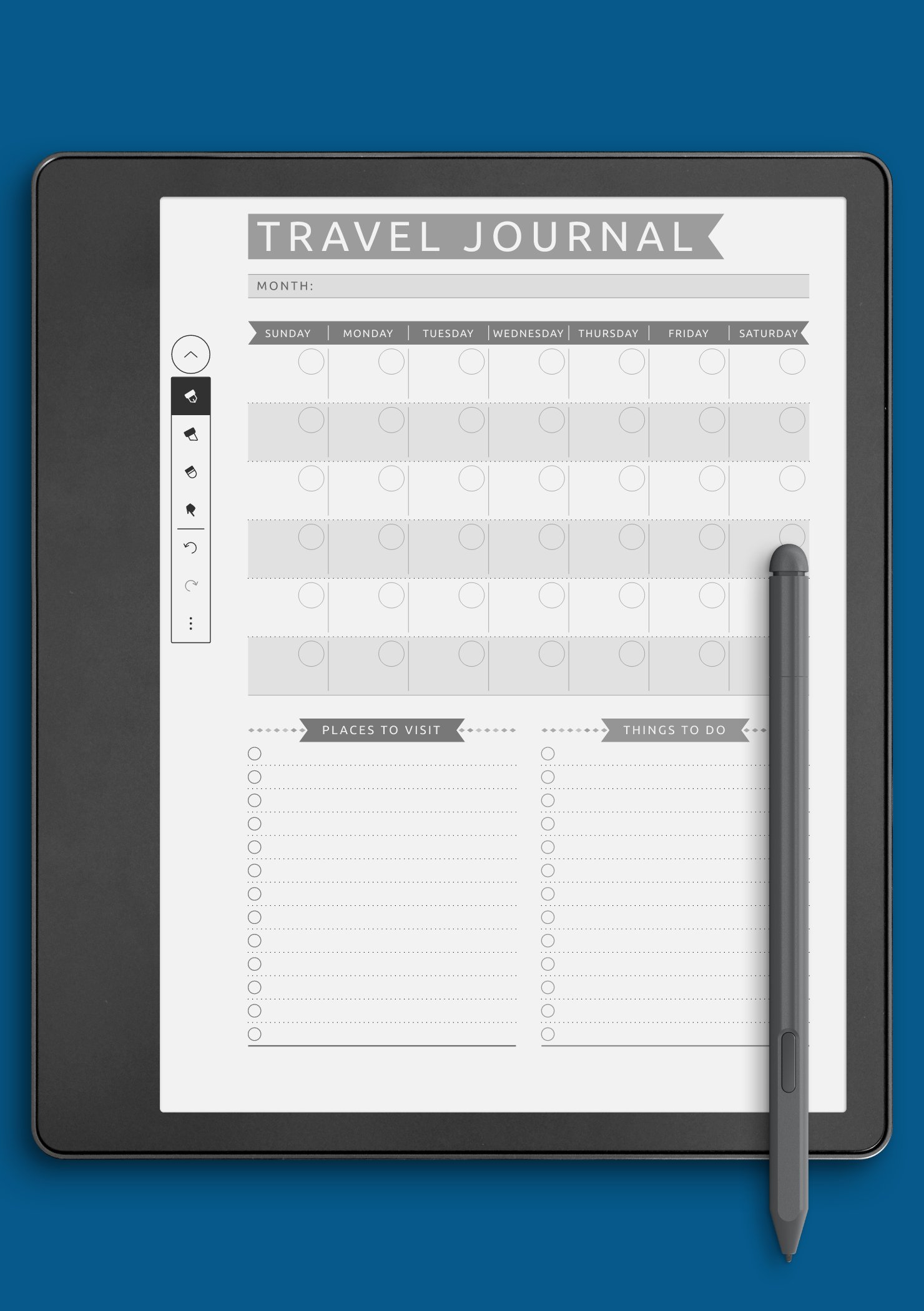 Download Printable Travel Journal Template - Casual Style PDF