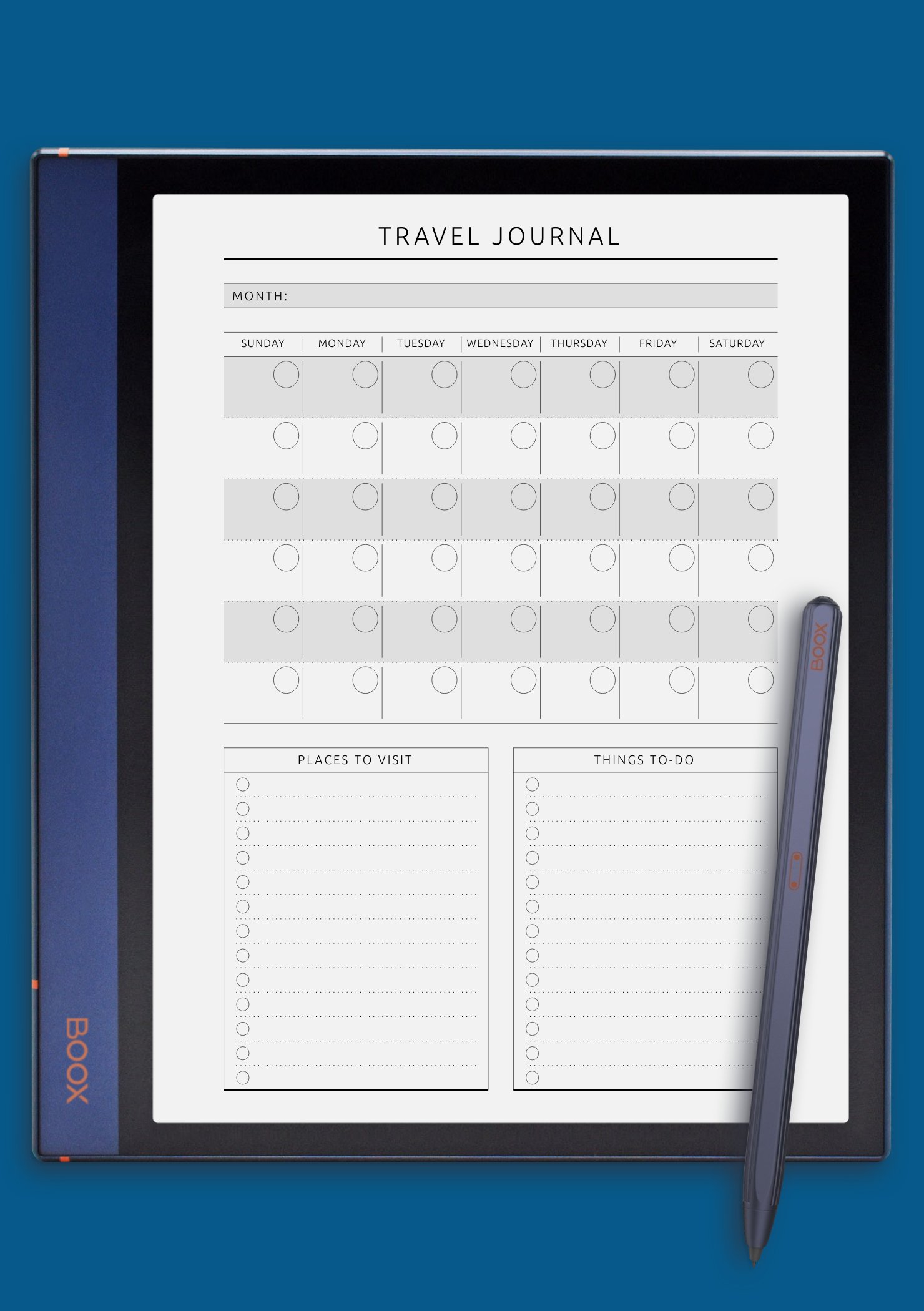 Download Printable Travel Journal Template - Original Style PDF