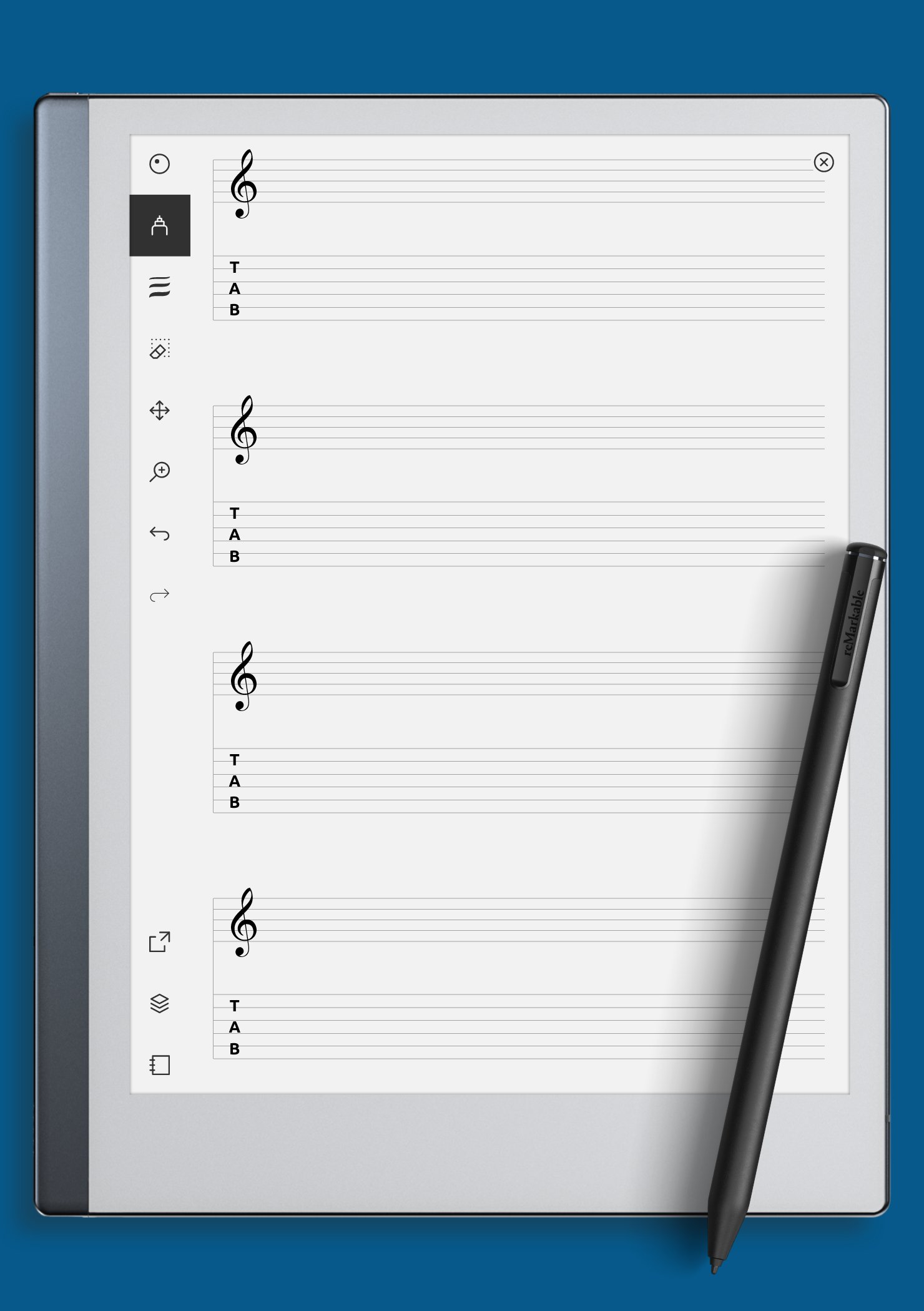 Download Treble Clef + 6-String Guitar TAB – Printable Staff & Tab Sheet