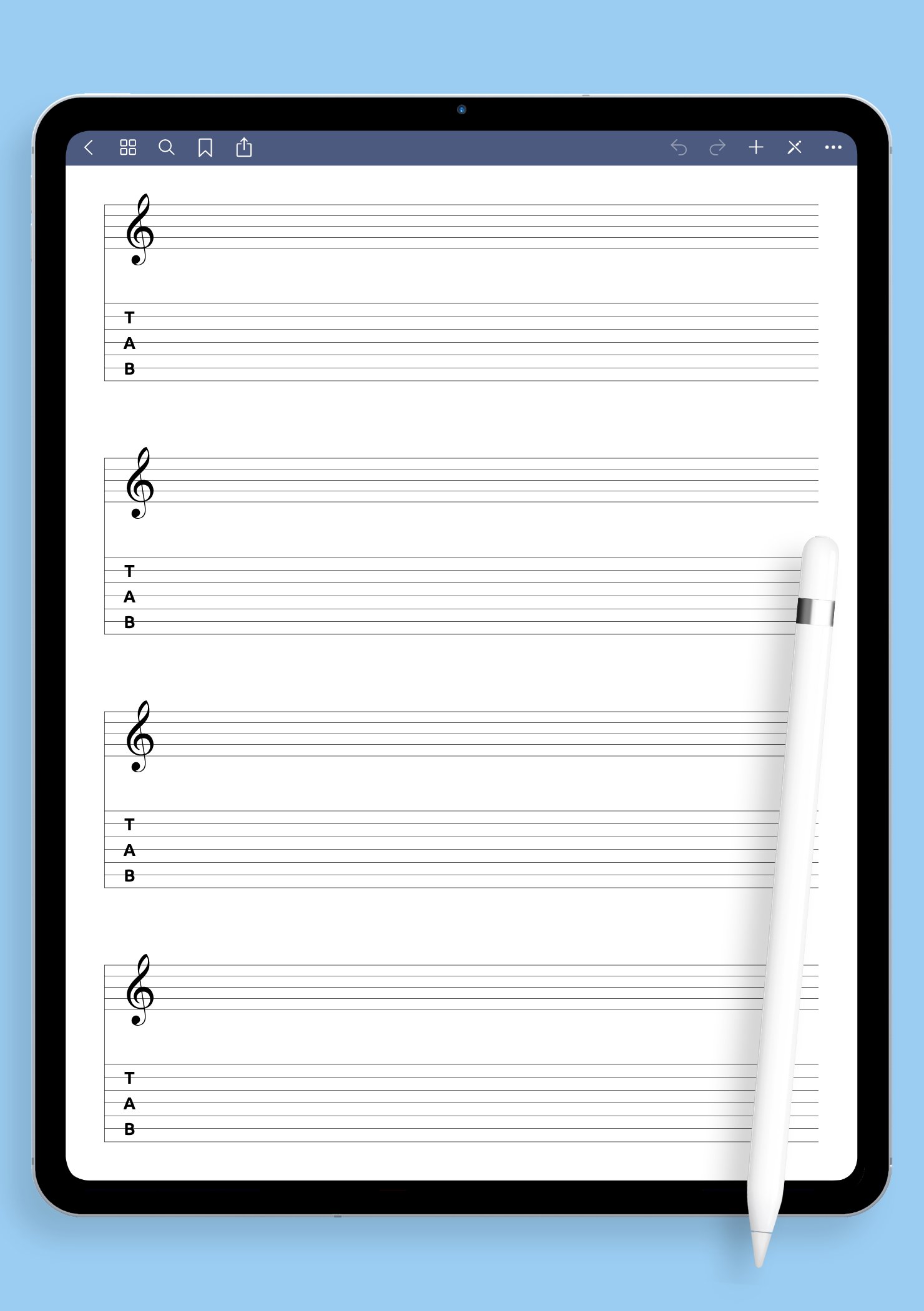 Download Treble + 7-String Guitar TAB – Printable Staff & Tab Sheet