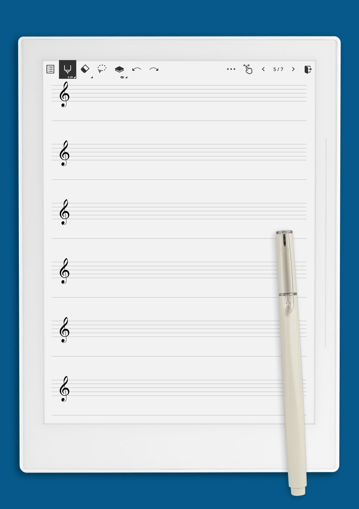 Download Treble Clef Staff Paper with Lyrics Line – Printable Music Sheet