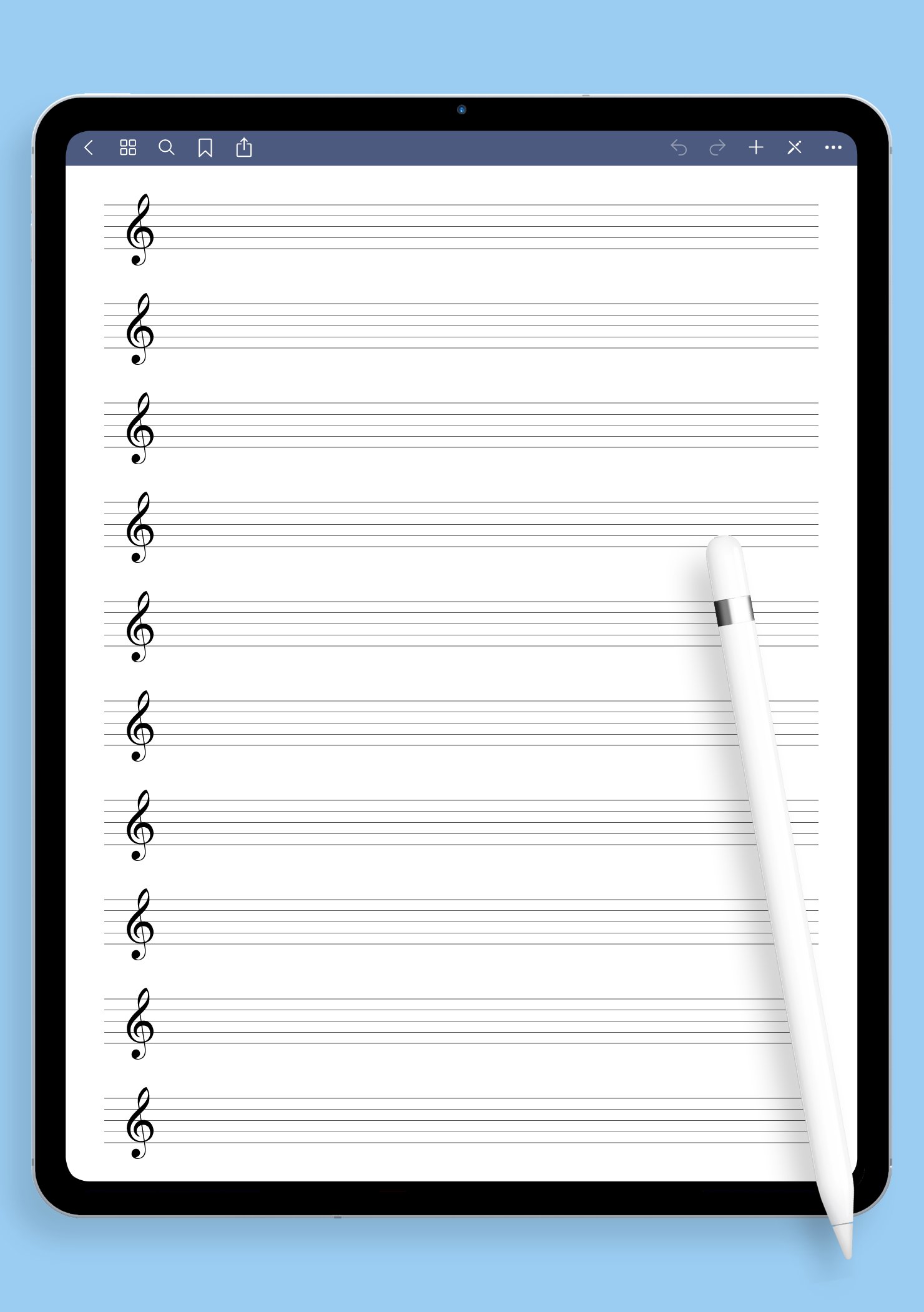Download Treble Clef Staff Paper – Printable Blank Music Sheet Template