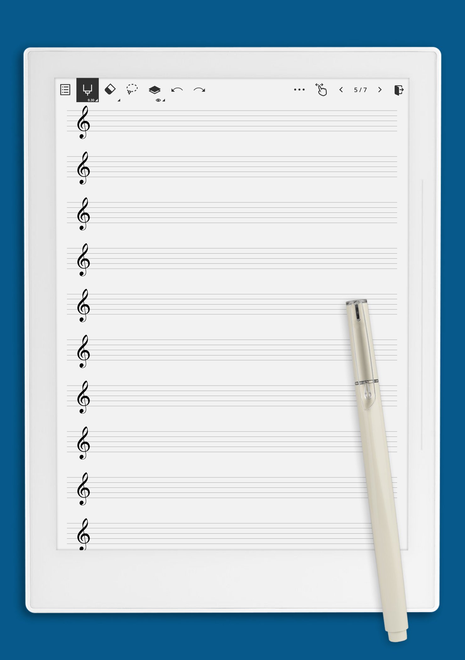 Download Treble Clef Staff Paper – Printable Blank Music Sheet Template