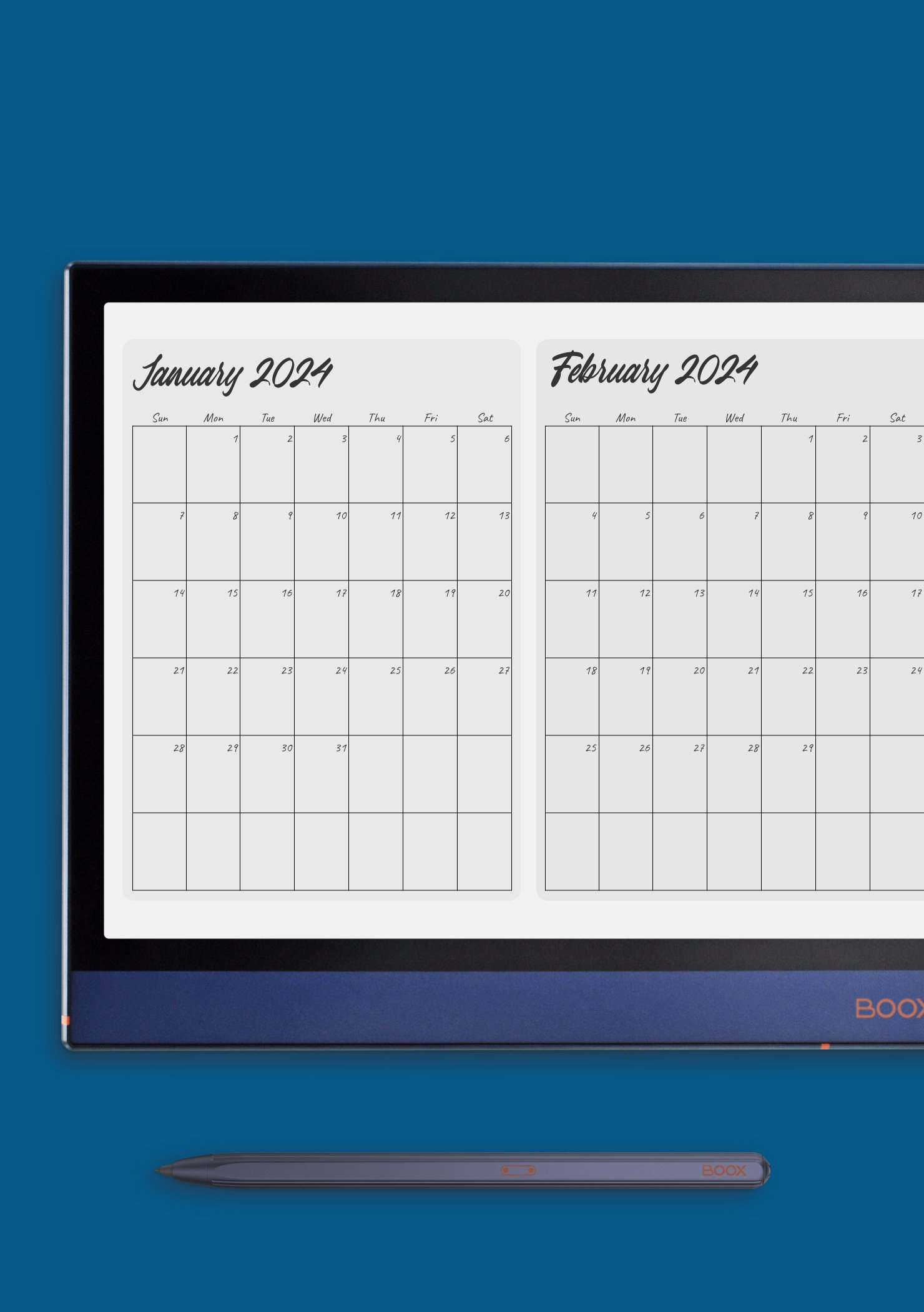 Download Printable Two Months On Page Calendar PDF