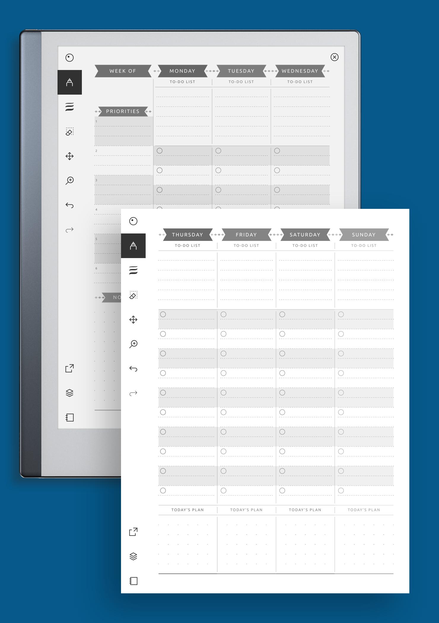 Download Printable Two Page Weekly To Do List - Casual Style PDF