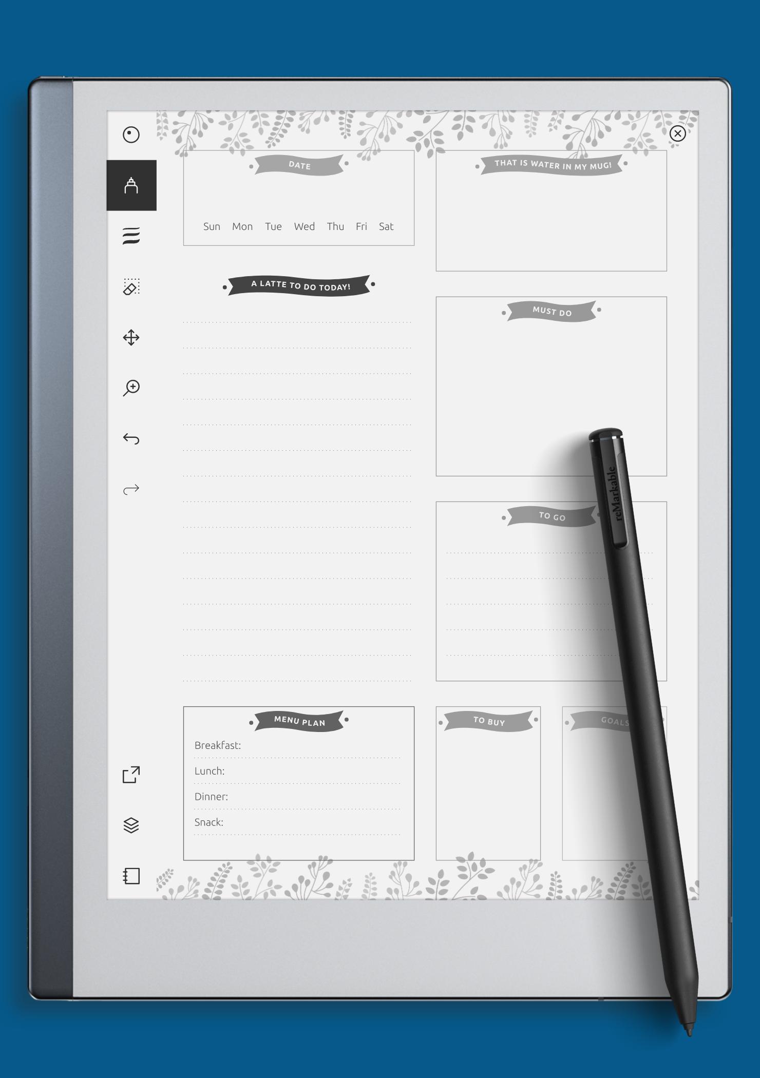 Download Printable Undated Colorful Daily Planner PDF
