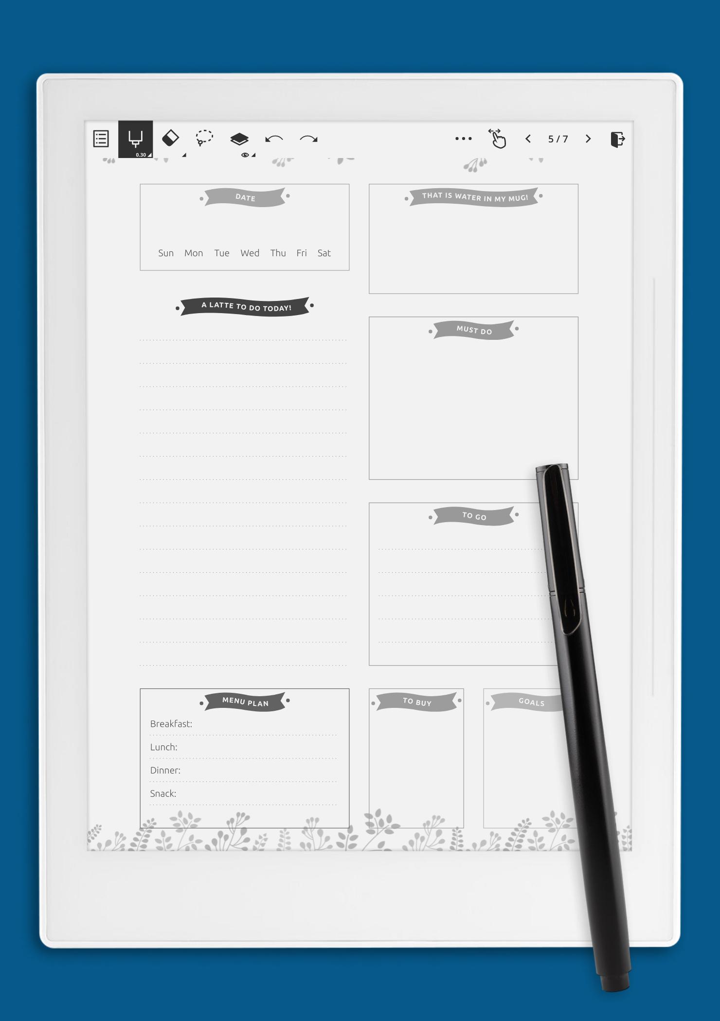 Download Printable Undated Colorful Daily Planner PDF